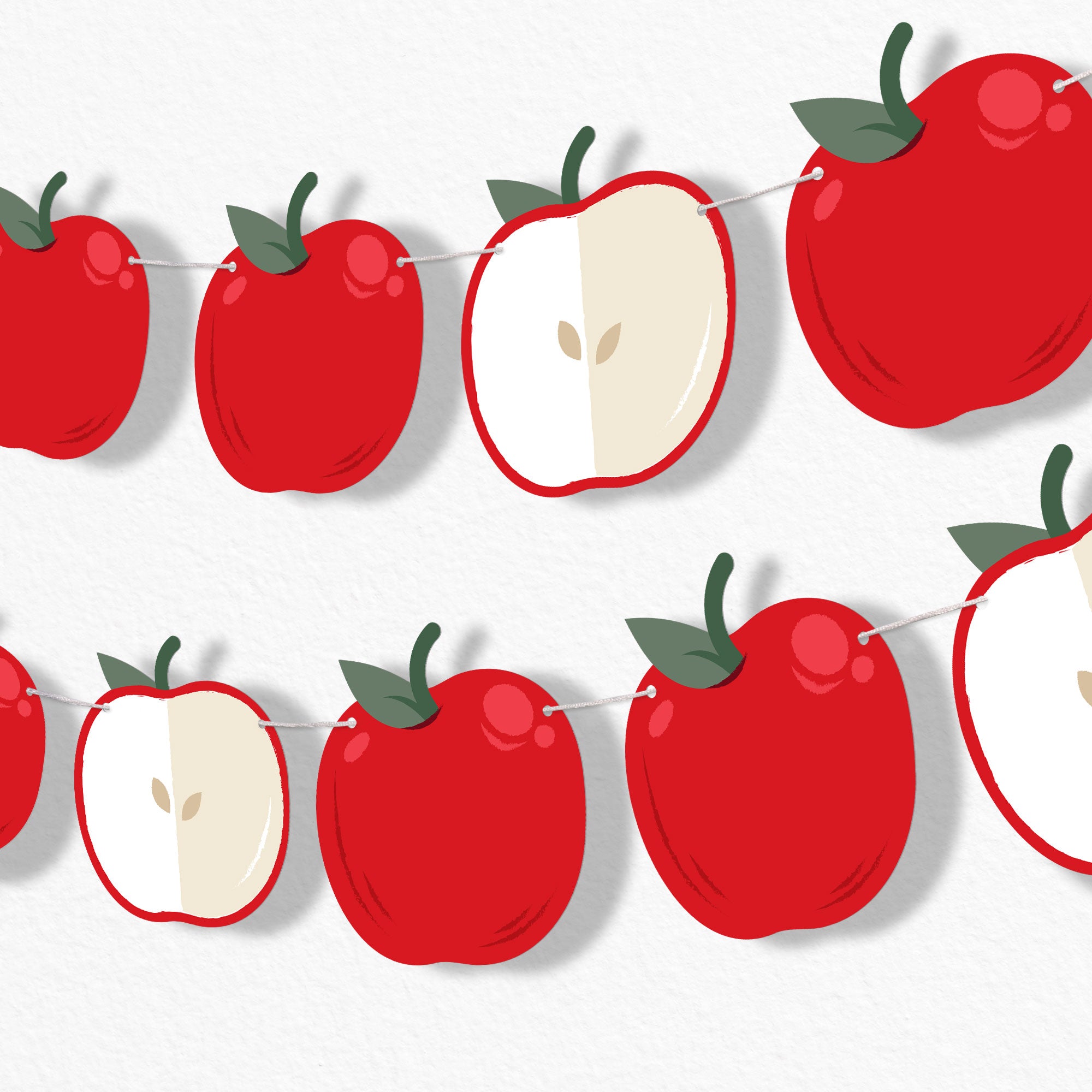Apple Garland Banner Fall Party Decorations | BigDotOfHappiness.com