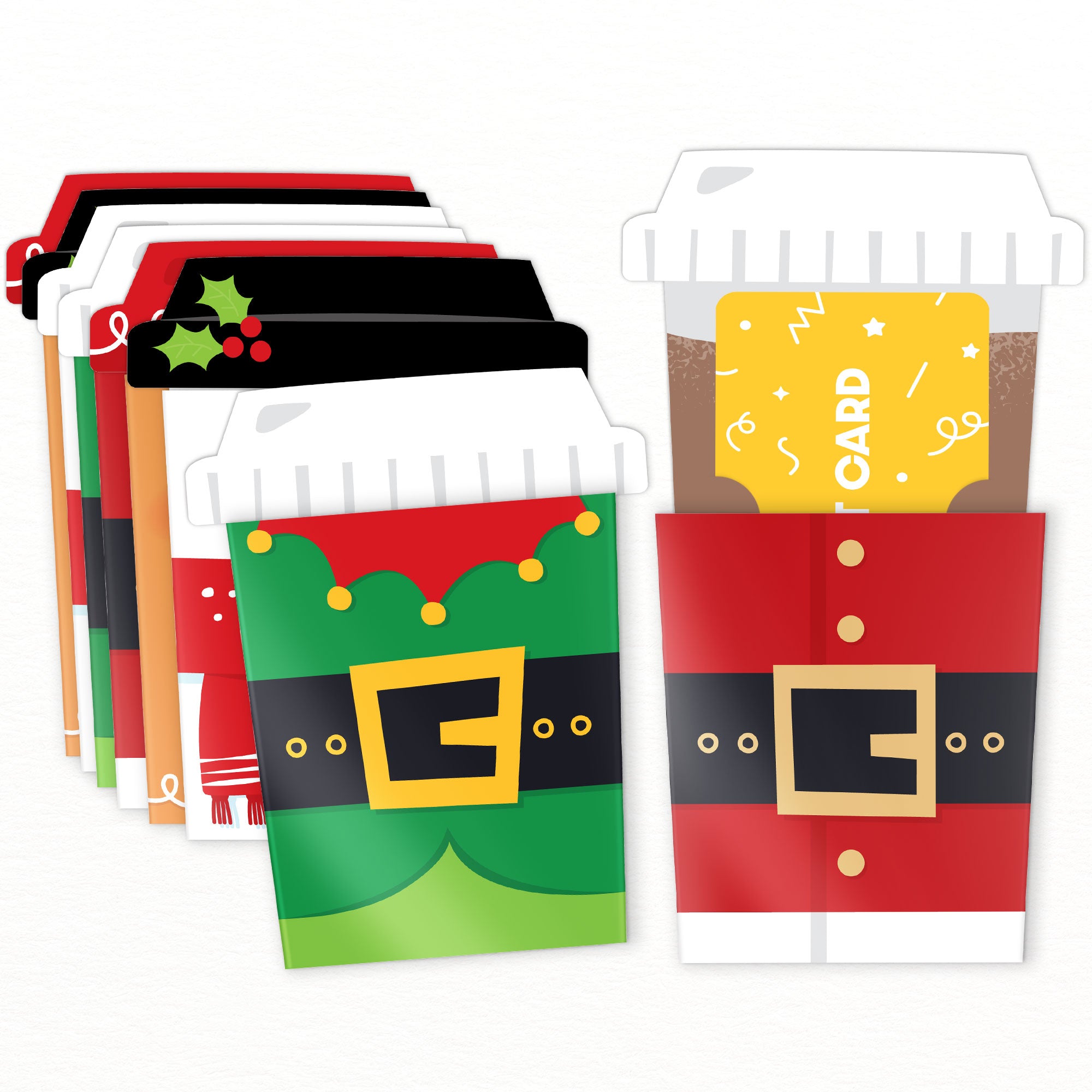 Assorted Christmas Coffee Cup Gift Card Holders with Envelopes - Nifty ...