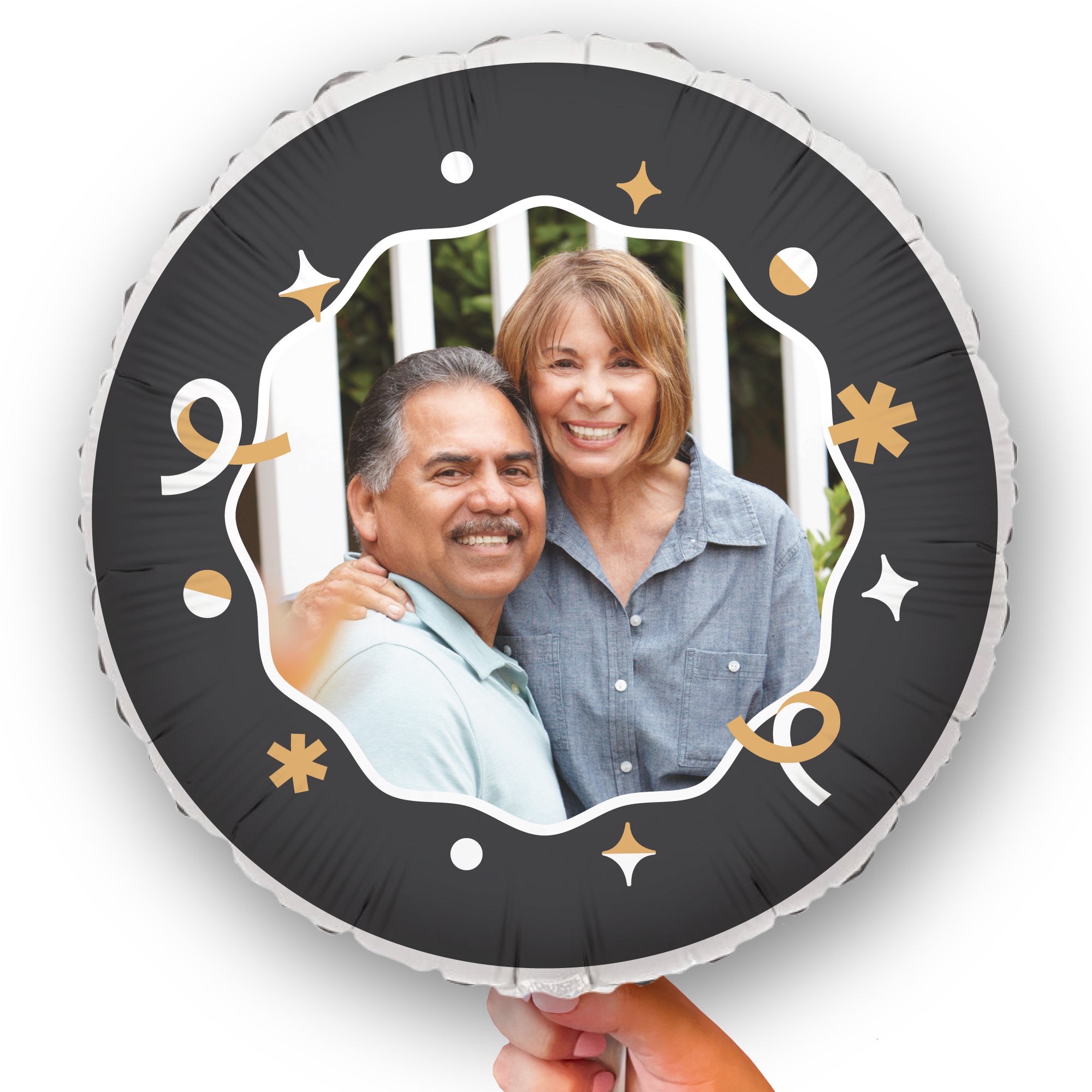 Big Dot of Happiness Personalized Photo Black and Gold Balloons, Birthday Balloons, Anniversary ...