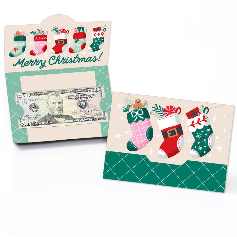 Christmas Stockings Winter Holiday Party Money And Gift Card Holders ...