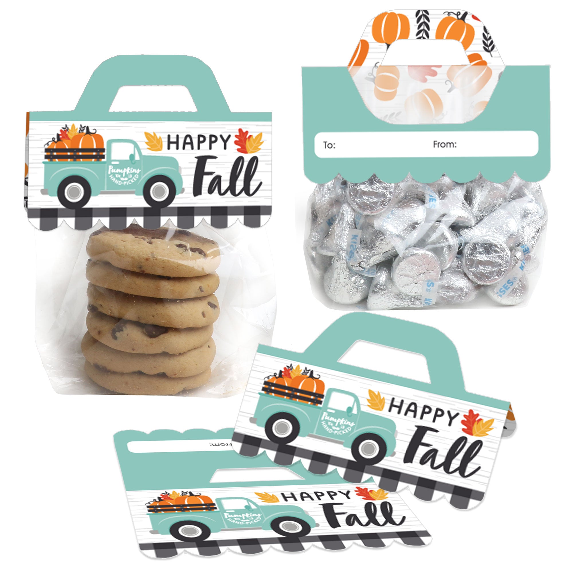 Happy Fall Truck - DIY Harvest Pumpkin Party Clear Goodie Favor Bag ...
