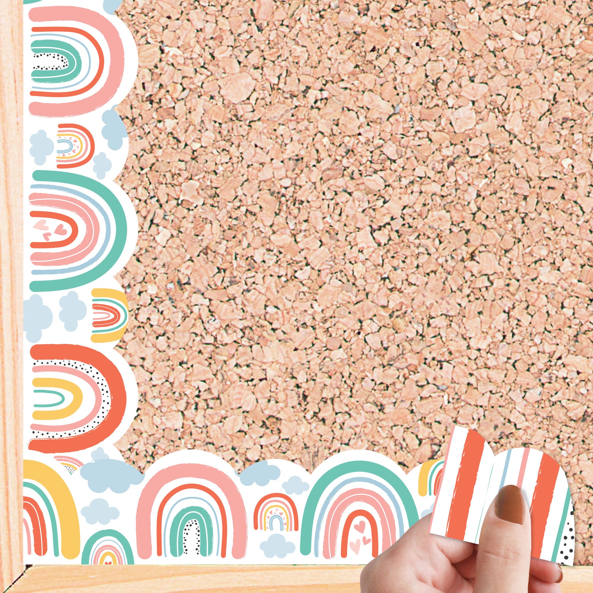 Pastel Boho Rainbow - Scalloped Classroom Decor - Bulletin Board ...