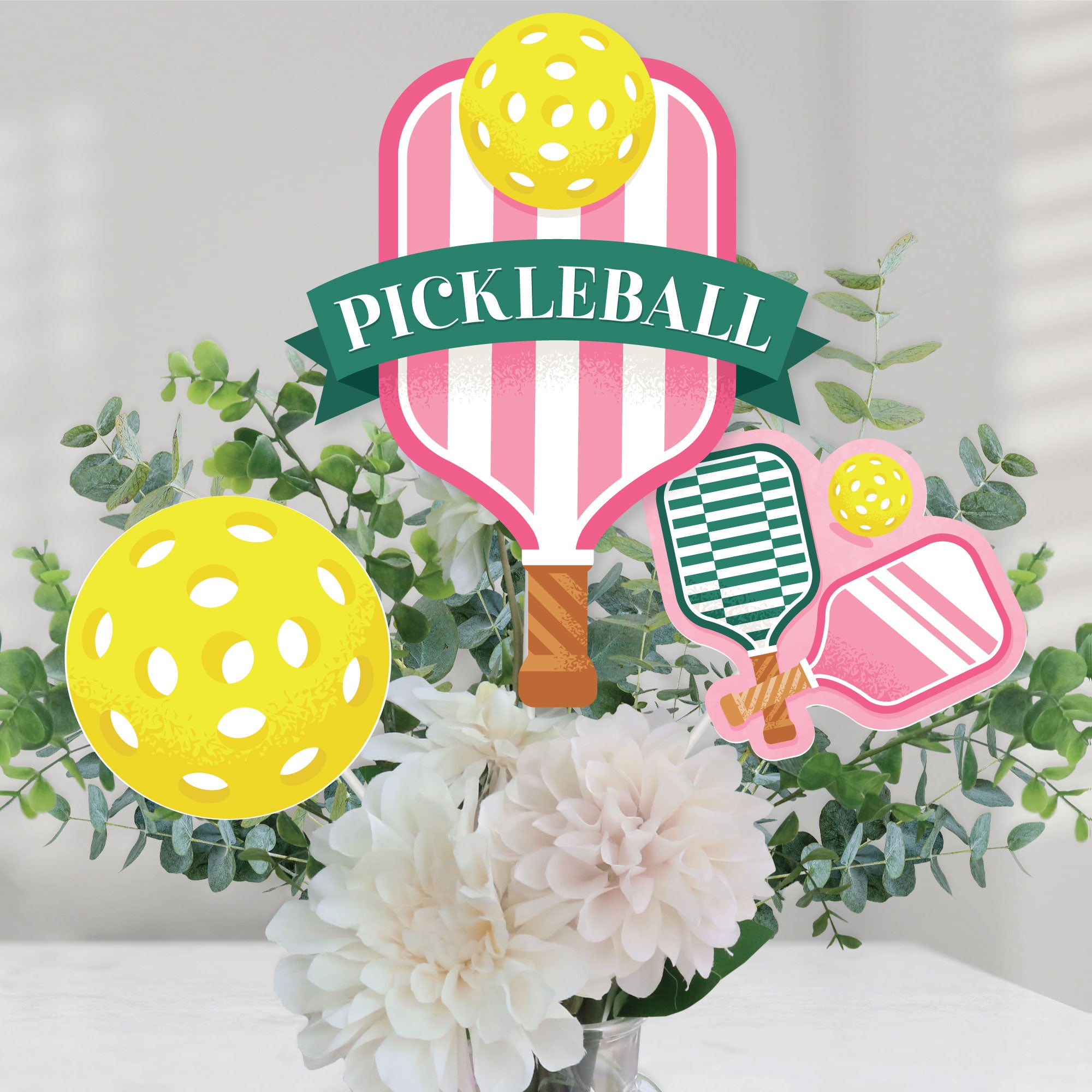 Pink Pickleball - Country Club Party Centerpiece Sticks - Table Toppers ...