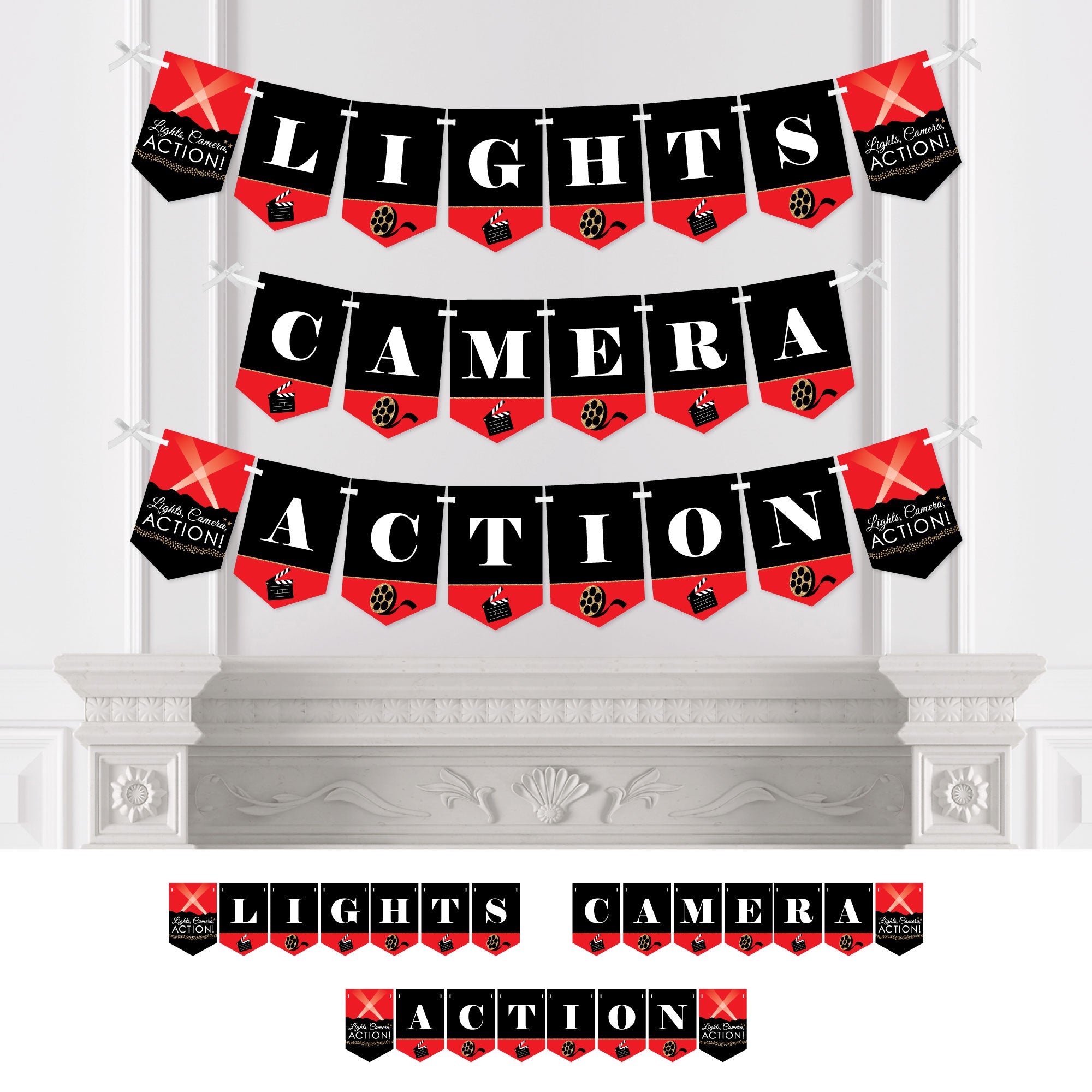 Red Carpet Hollywood - Movie Night Party Bunting Banner and Decorations ...
