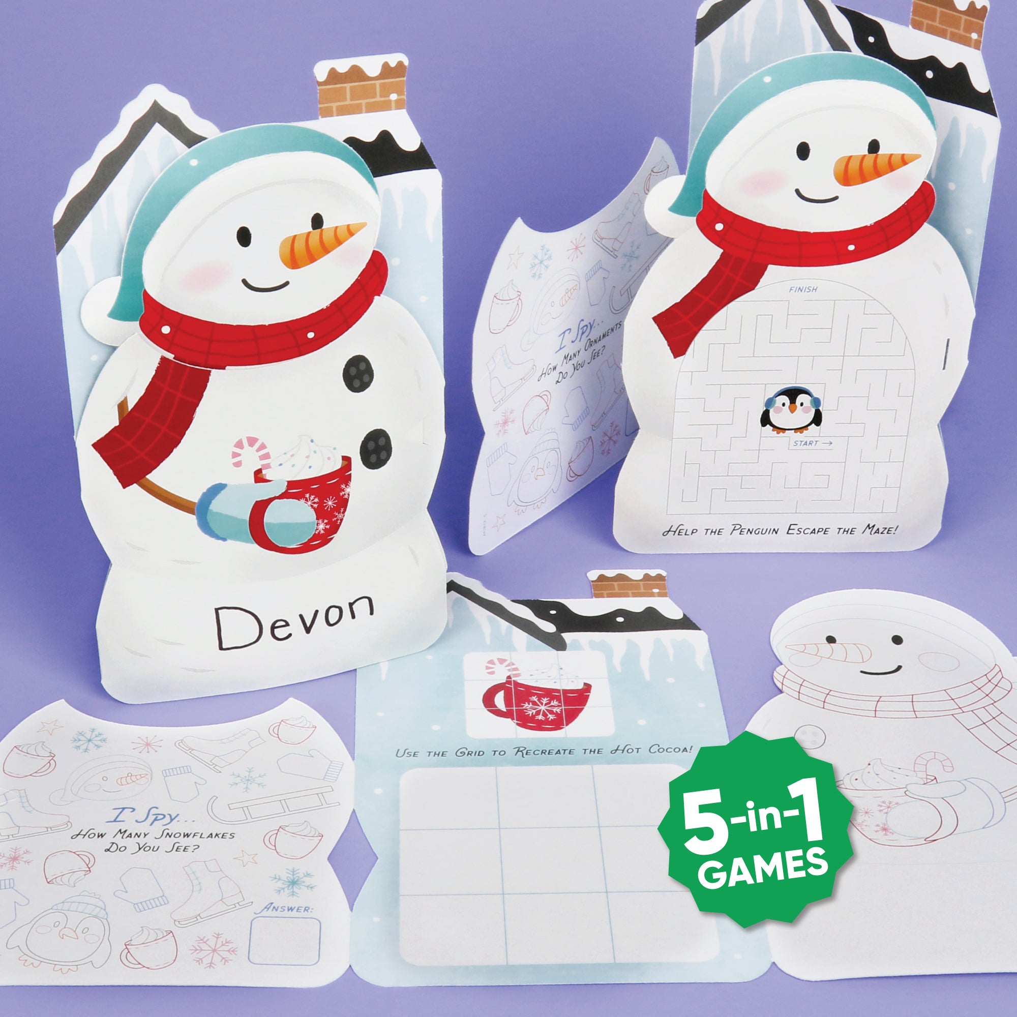 Snowman Activity Books, Holiday Games for Kids, Winter Activity ...