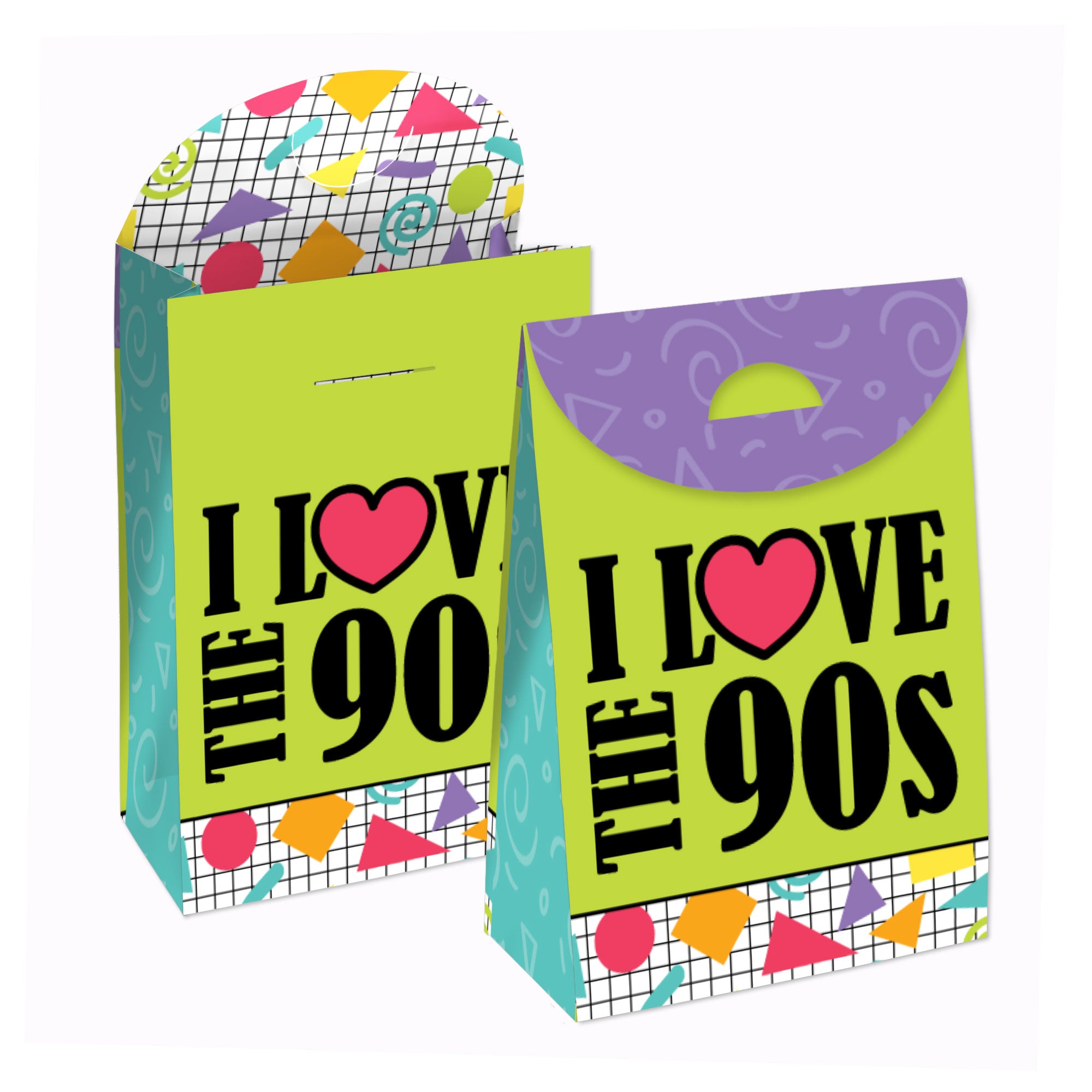 90's Throwback - 1990s Gift Favor Bags - Party Goodie Boxes - Set of 12 ...