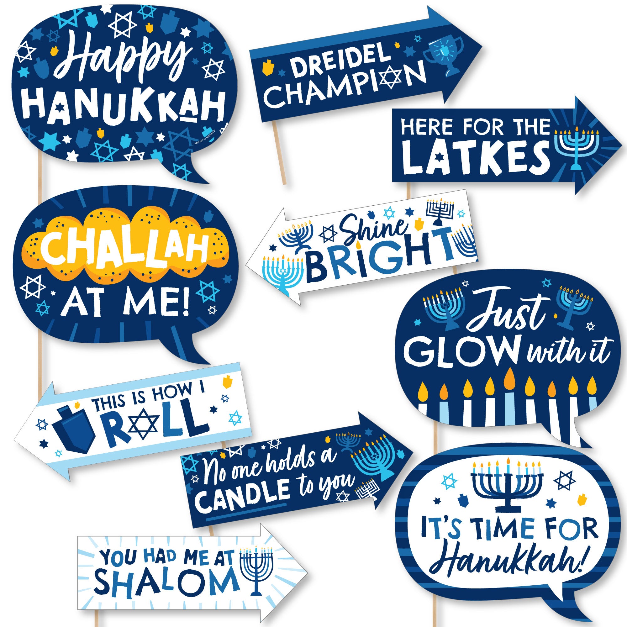 Funny Hanukkah Menorah - Chanukah Holiday Party Photo Booth Props Kit ...
