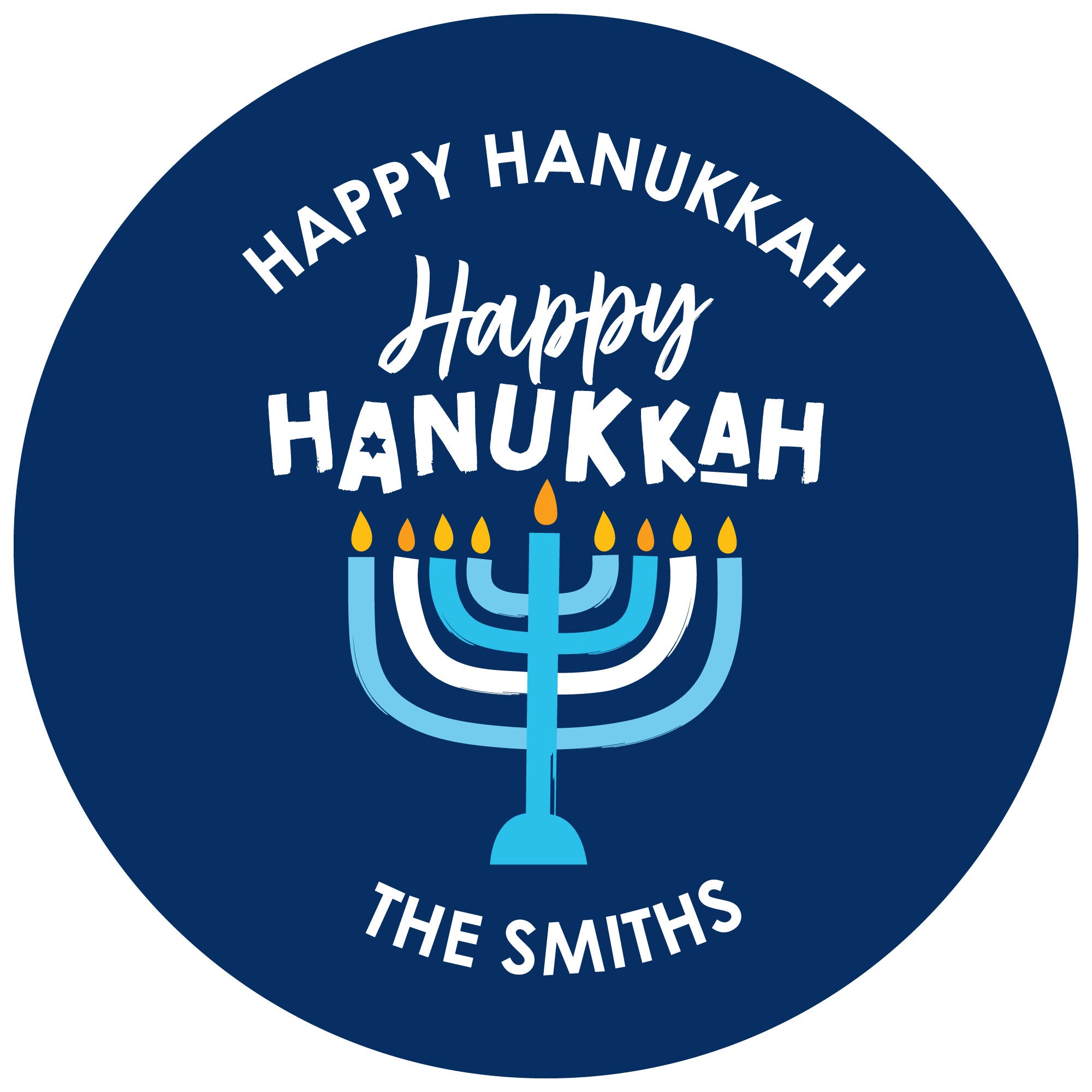 Personalized Hanukkah Menorah - Custom Chanukah Holiday Party Favor ...