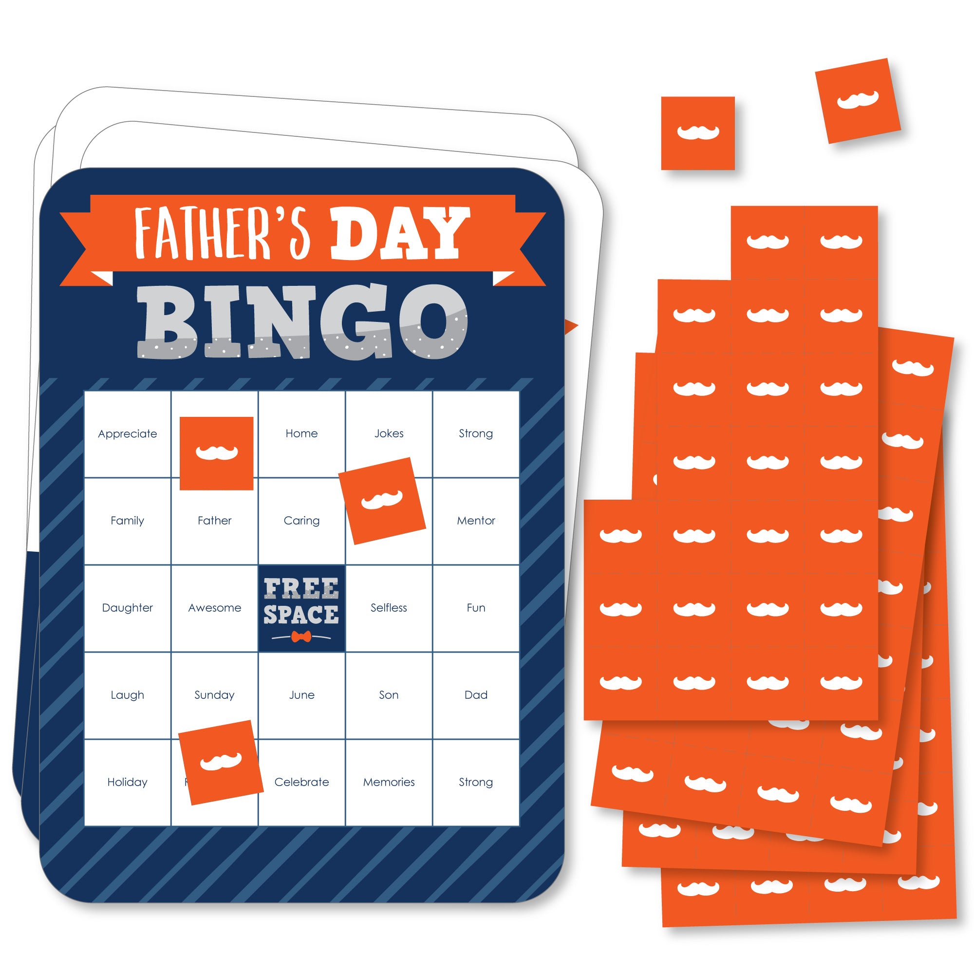Happy Father's Day - Bingo Cards and Markers - We Love Dad Party Bingo ...