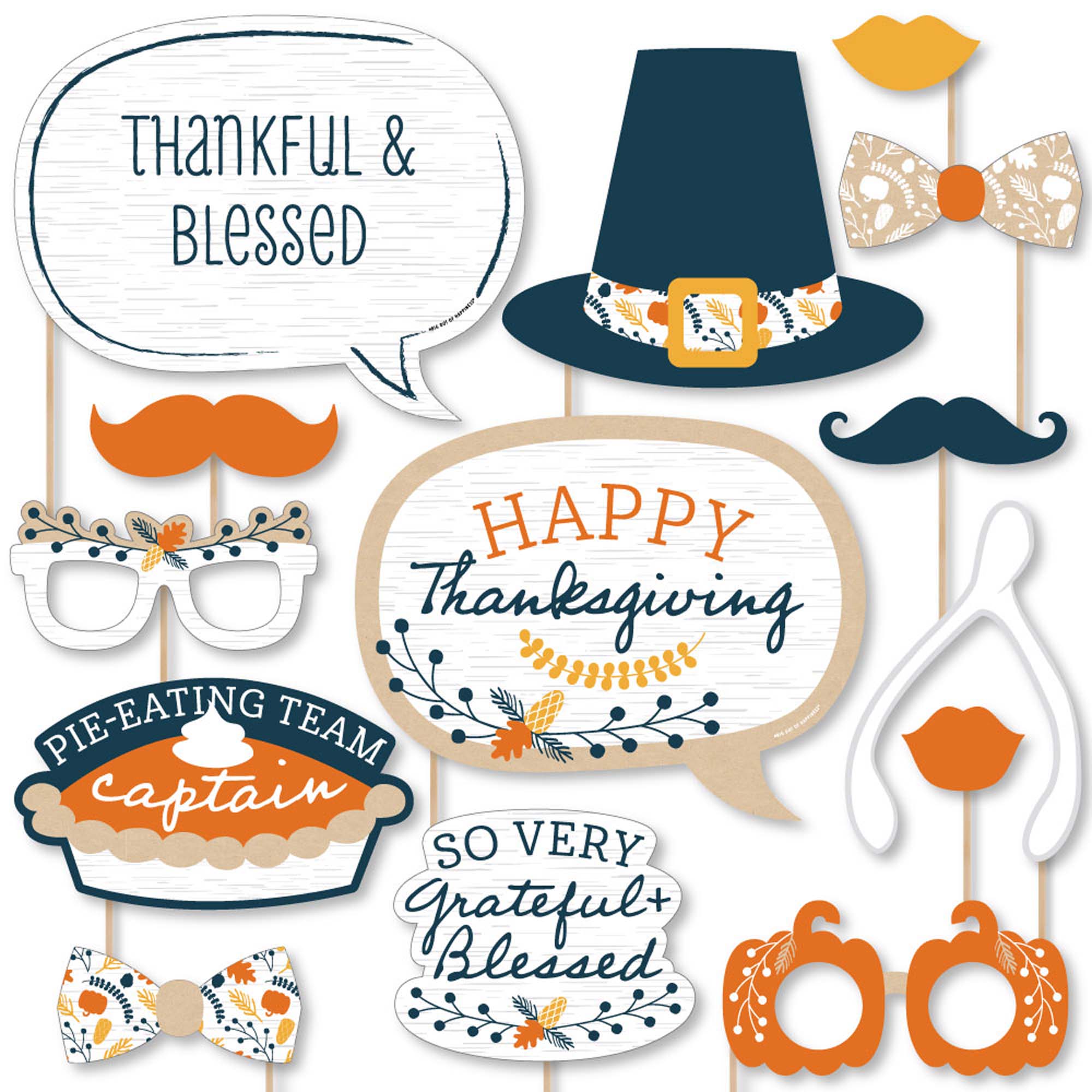 Happy Thanksgiving - Fall Harvest Party Photo Booth Props Kit - 20 ...