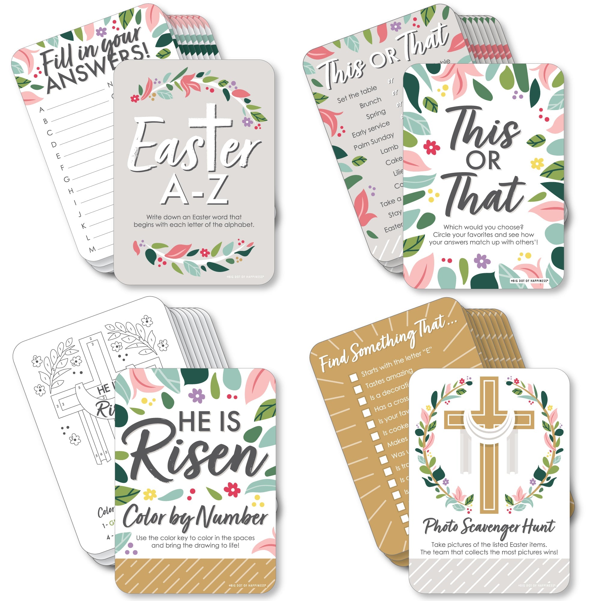 Religious Easter - 4 Christian Holiday Party Games - 10 Cards Each ...