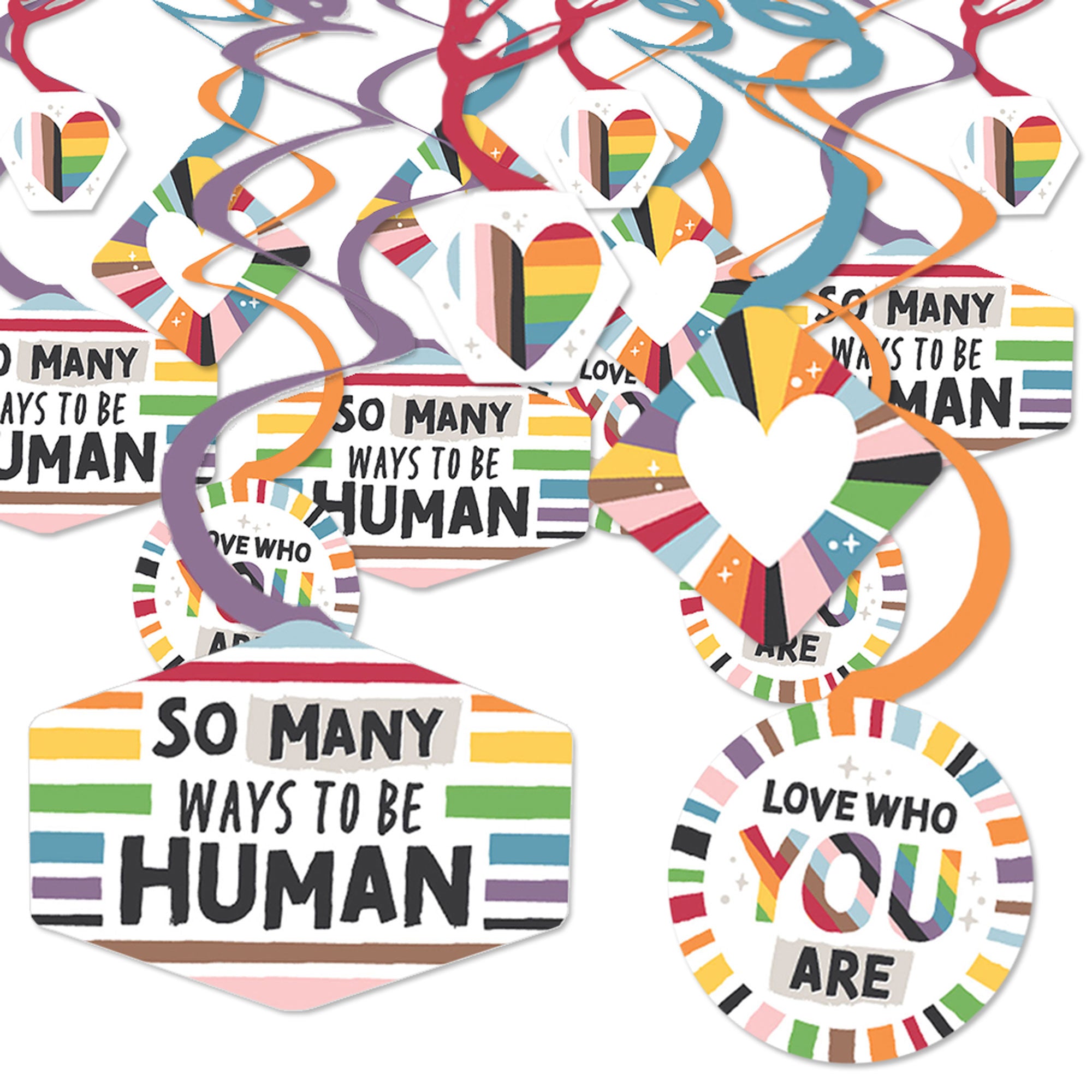 So Many Ways to Be Human - LGBTQIA+ Pride Party Hanging Decor - Party Decoration Swirls - Set of ...