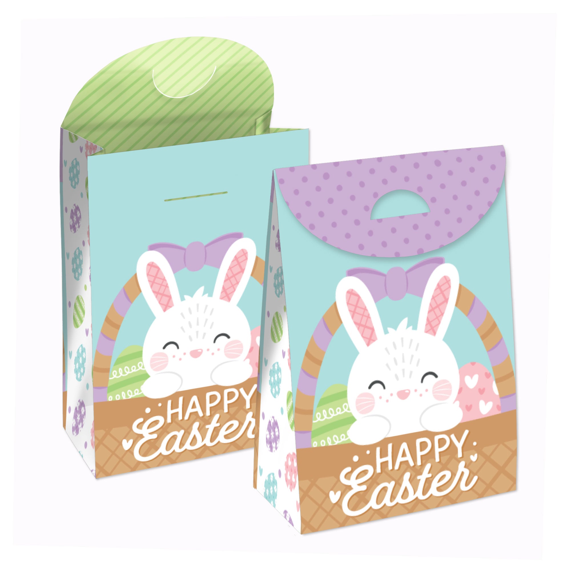 Spring Easter Bunny - Happy Easter Gift Favor Bags - Party Goodie Boxes ...