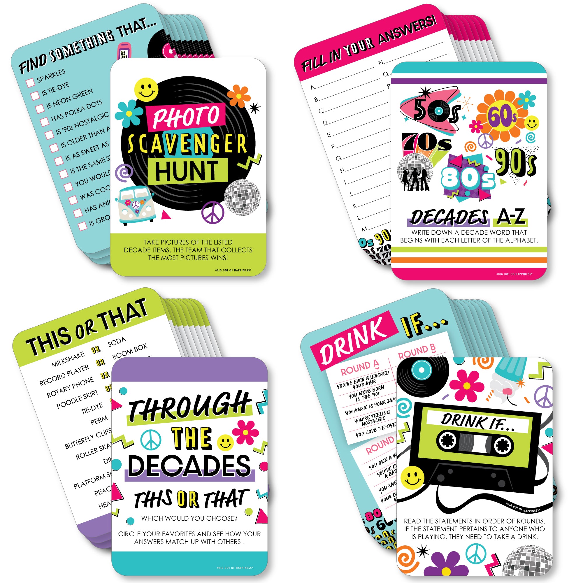 Through the Decades - 4 50s, 60s, 70s, 80s, and 90s Party Games - 10 ...