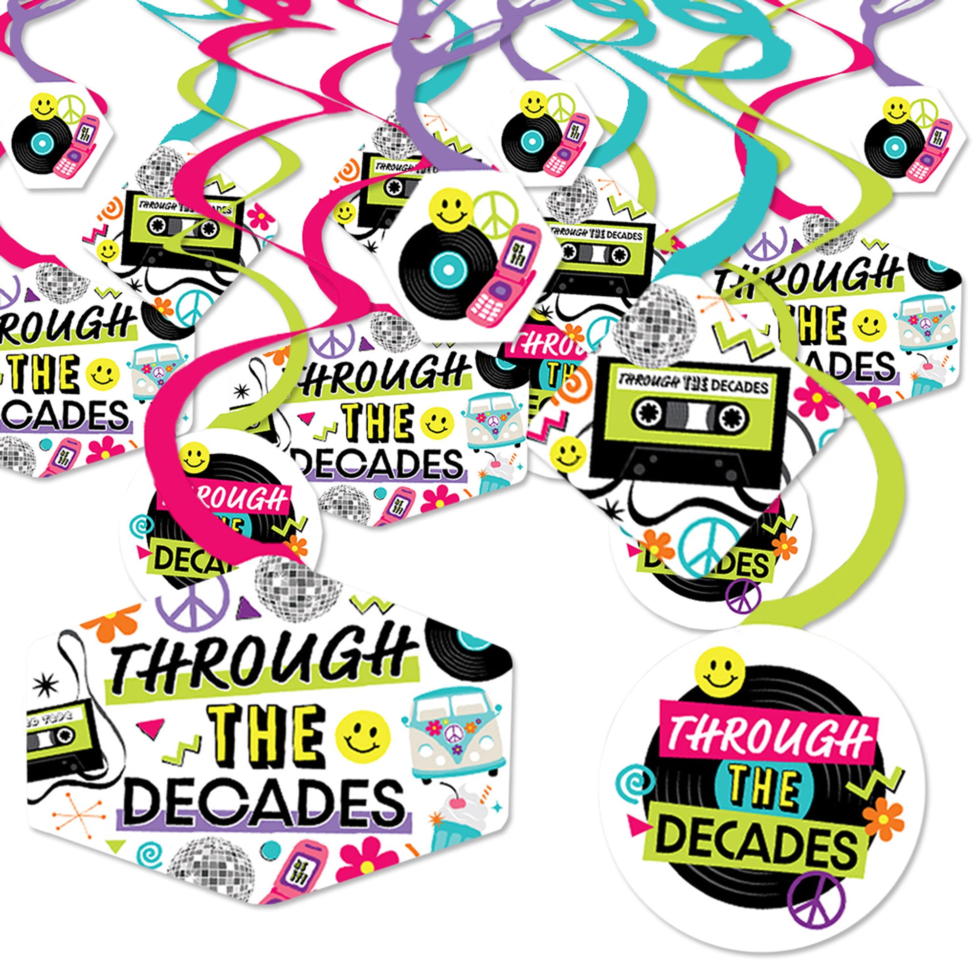 Through the Decades - 50s, 60s, 70s, 80s, and 90s Party Hanging Decor ...