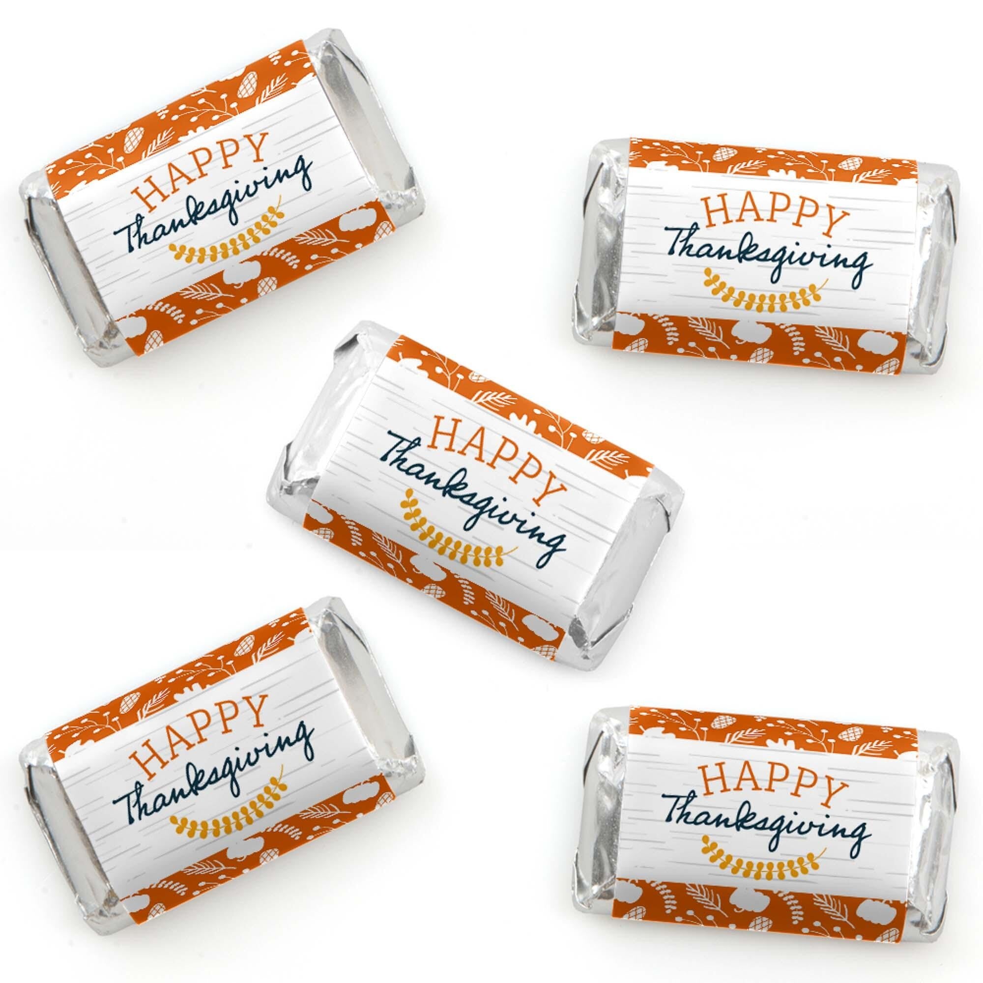 Happy Thanksgiving - Mini Candy Bar Wrappers Stickers - Fall Harvest ...