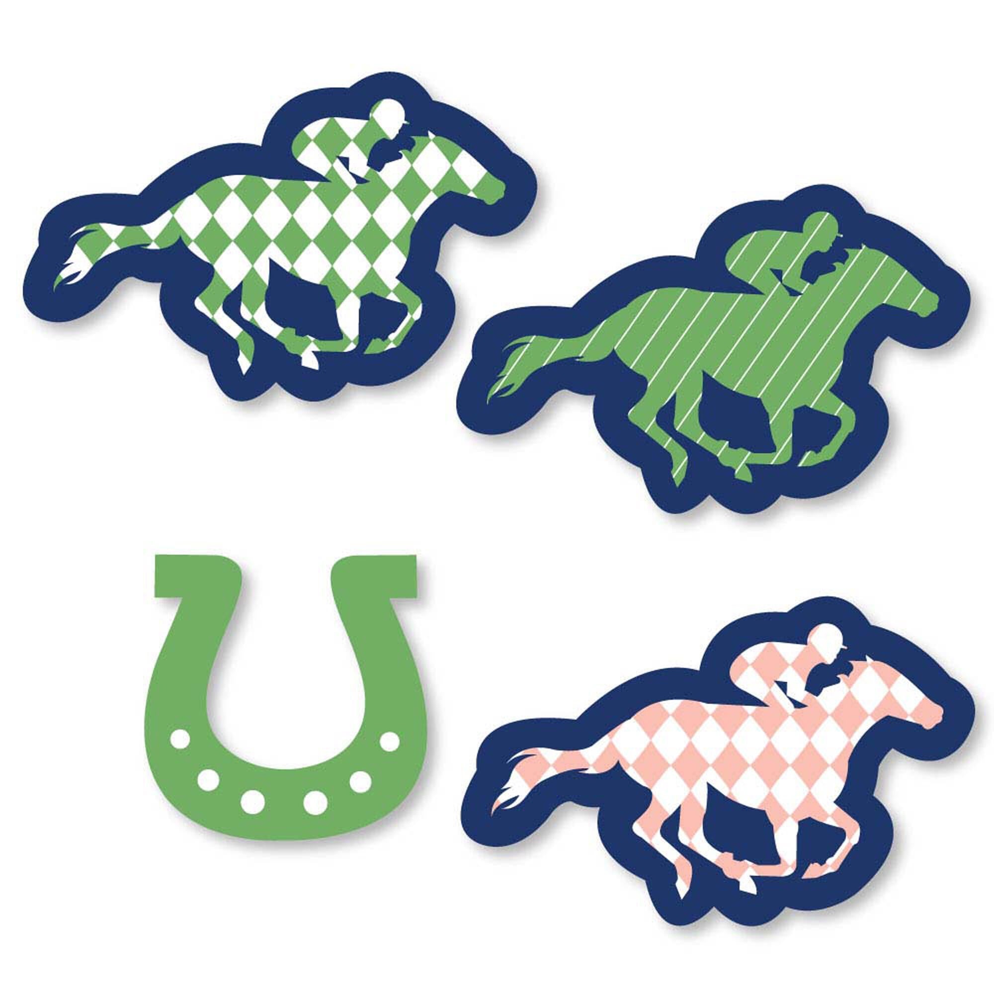 Kentucky Horse Derby - DIY Shaped Horse Race Party Cut-Outs - 24 ct ...