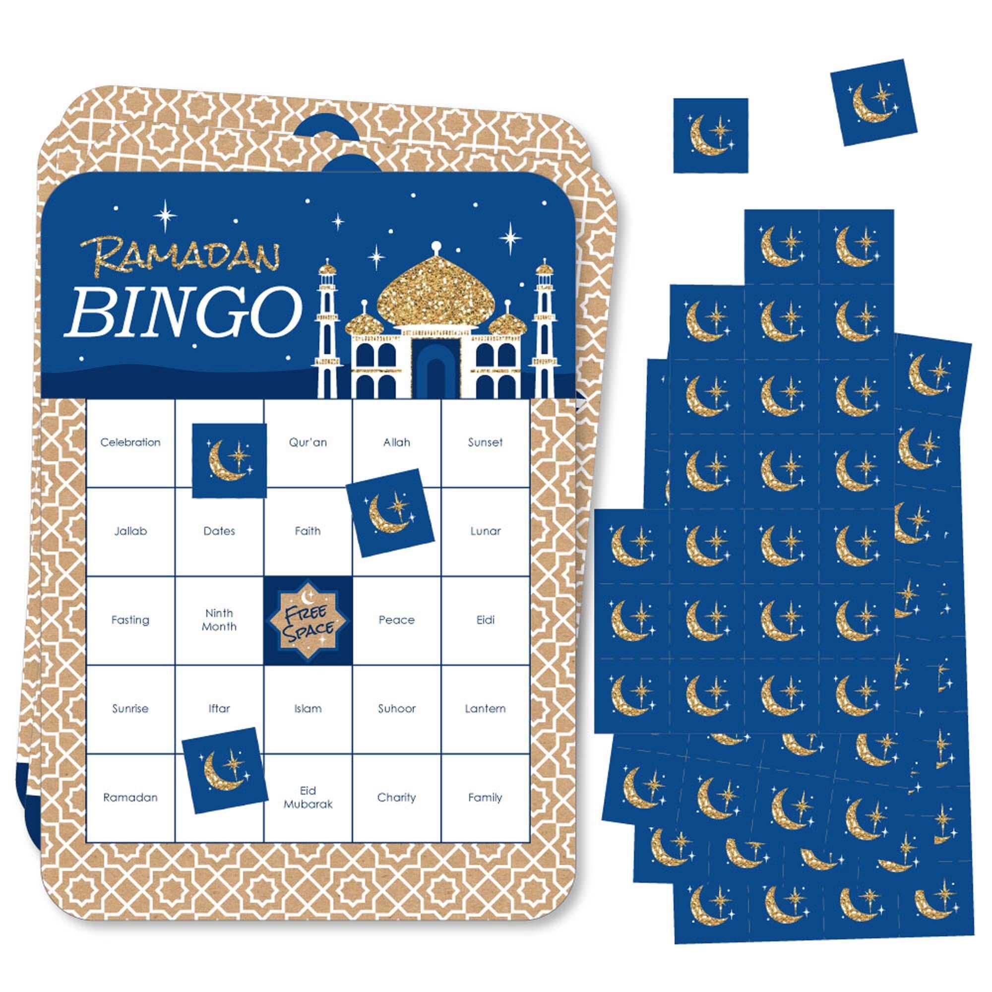 Ramadan - Bingo Cards and Markers - Eid Mubarak Bingo Game - Set of 18 ...