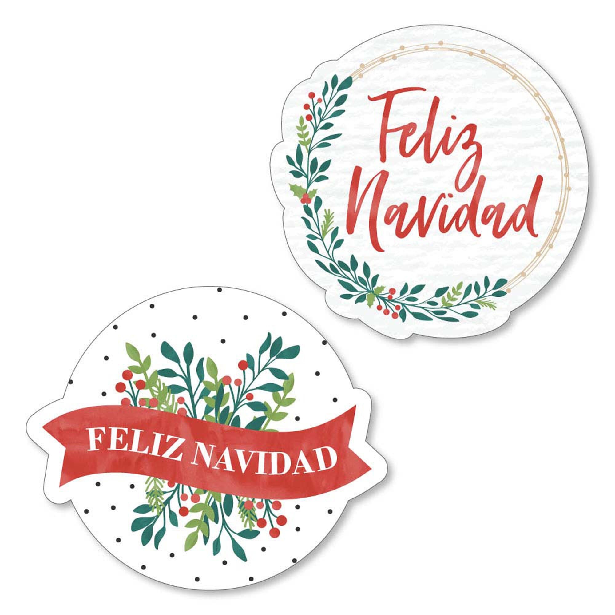 Feliz Navidad - DIY Shaped Holiday and Spanish Christmas Party Cut-Outs ...