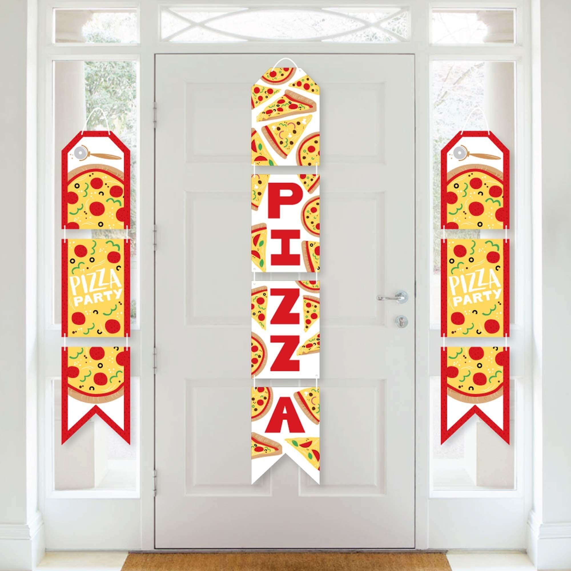 Pizza Party Time - Hanging Vertical Paper Door Banners - Baby Shower or ...
