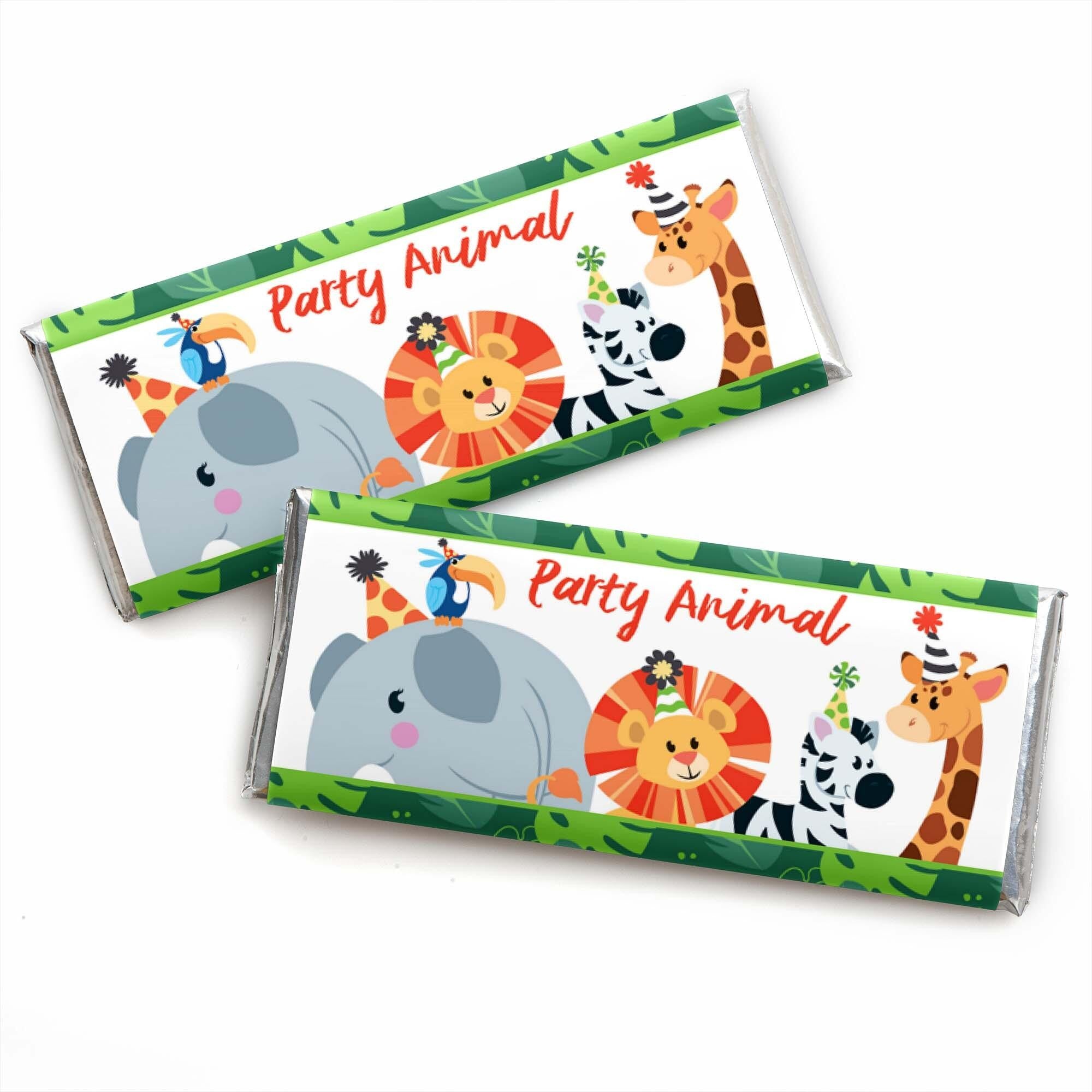 Jungle Party Animals - Candy Bar Wrapper Safari Zoo Animal Birthday ...