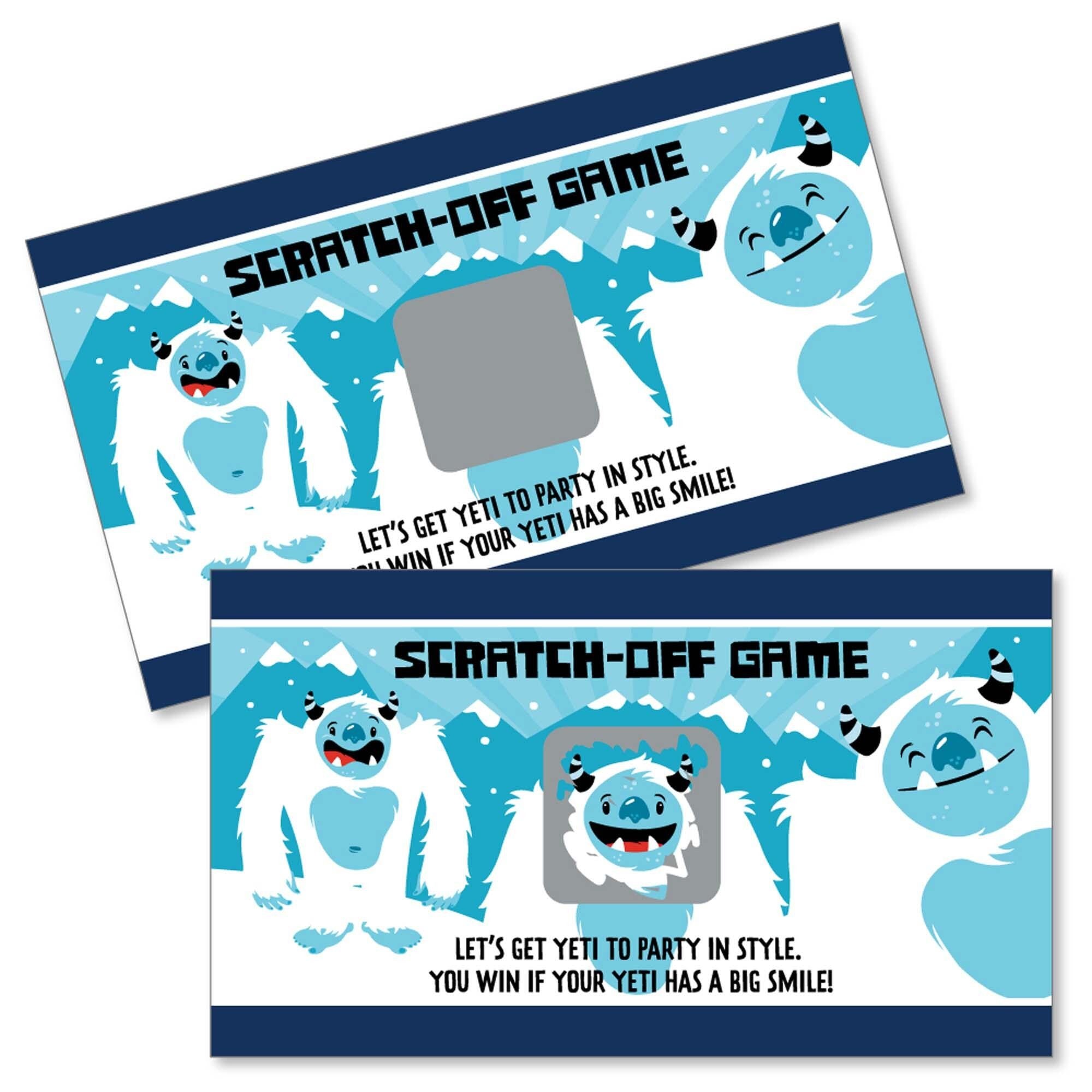 Yeti to Party - Abominable Snowman Party or Birthday Party Scratch Off ...