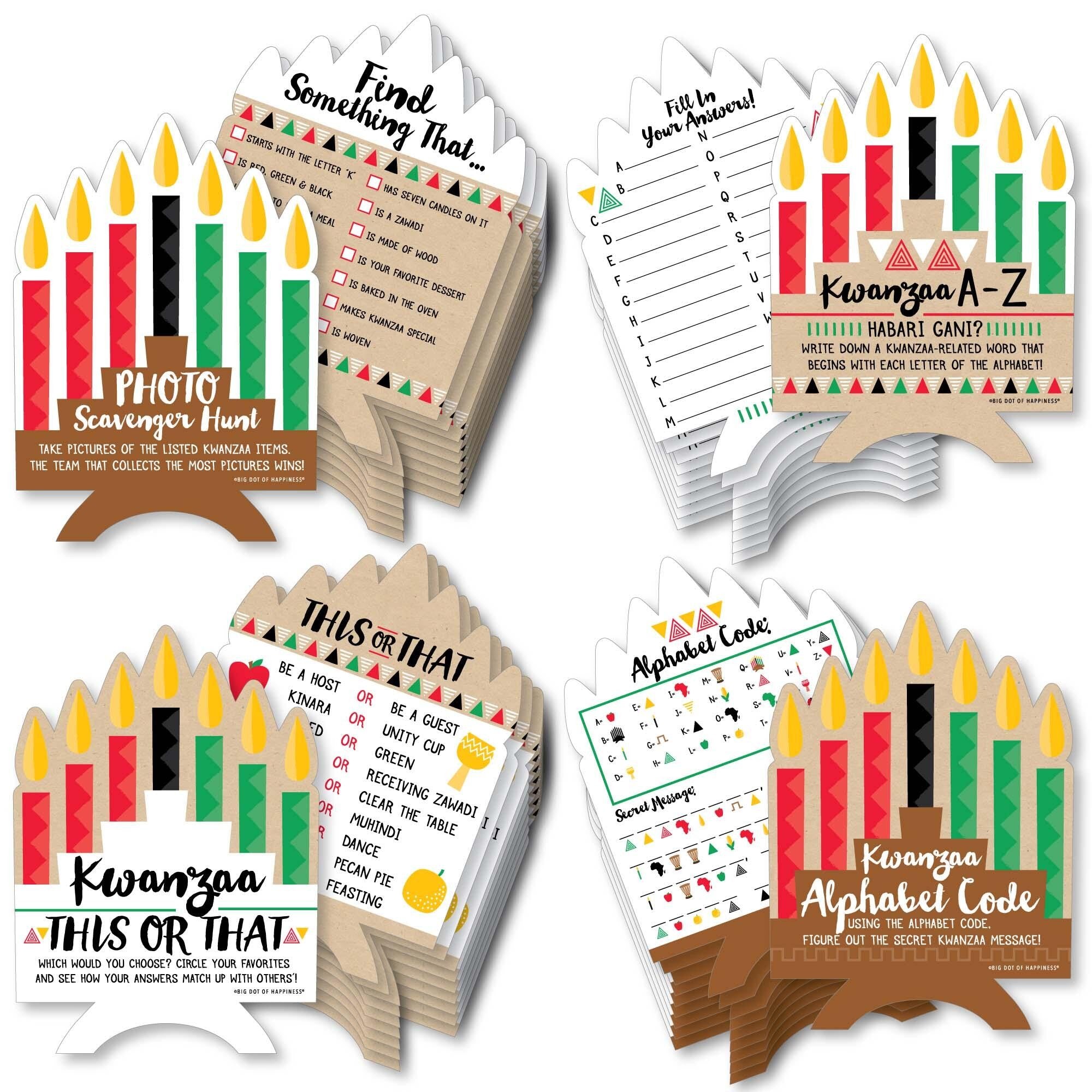 Happy Kwanzaa - 4 African Heritage Holiday Games - 10 Cards Each ...