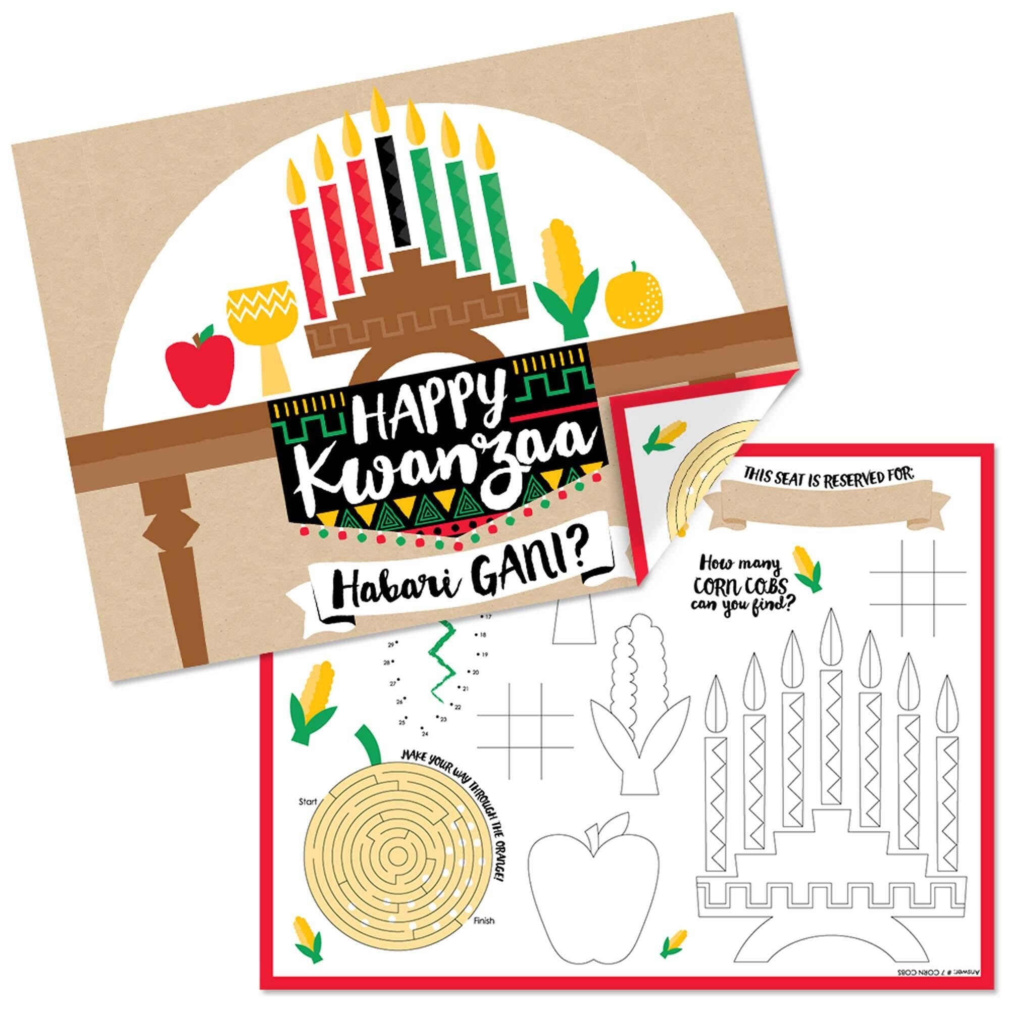 Happy Kwanzaa - Paper African Heritage Holiday Coloring Sheets ...