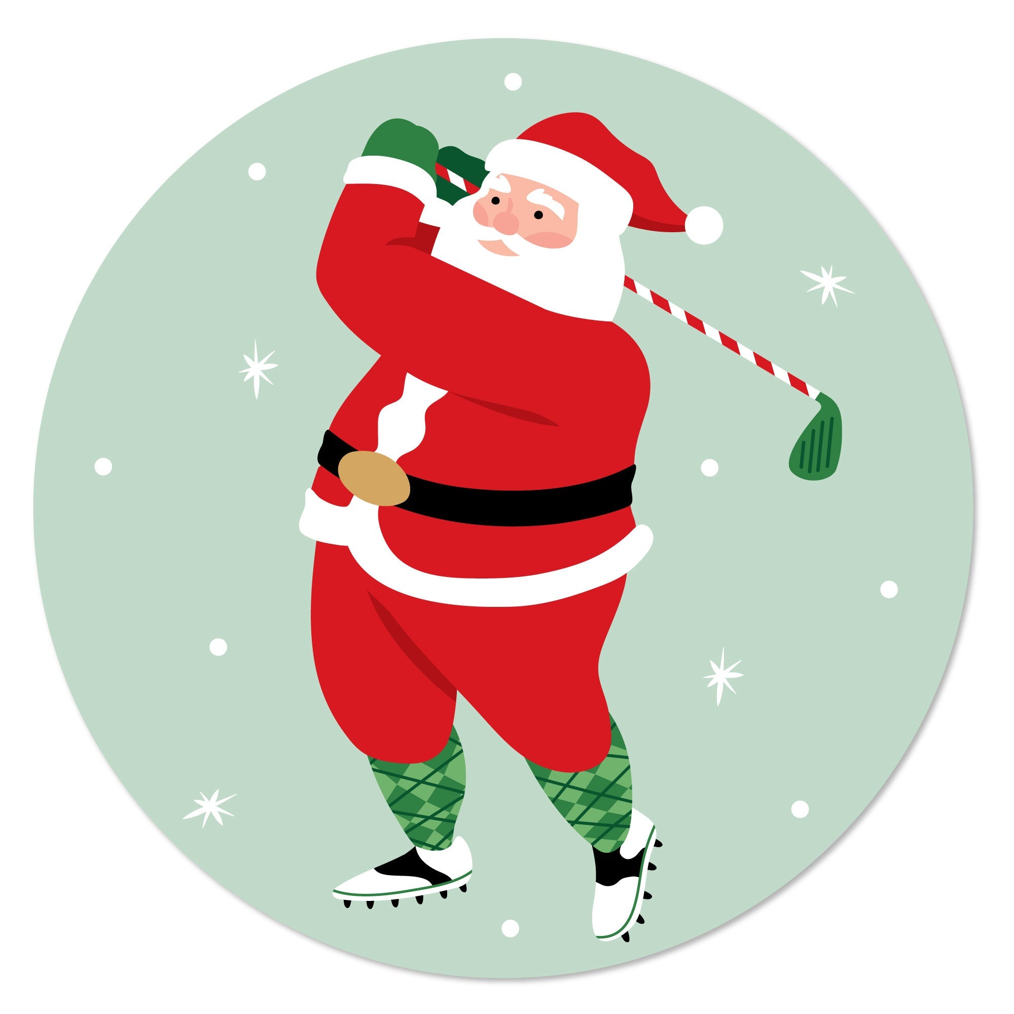 Golfing Santa Christmas Wrapping Paper & Gifts | BigDotOfHappiness.com ...
