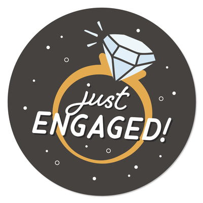 Funny Just Engaged - Black and White - Engagement Party Photo Booth ...