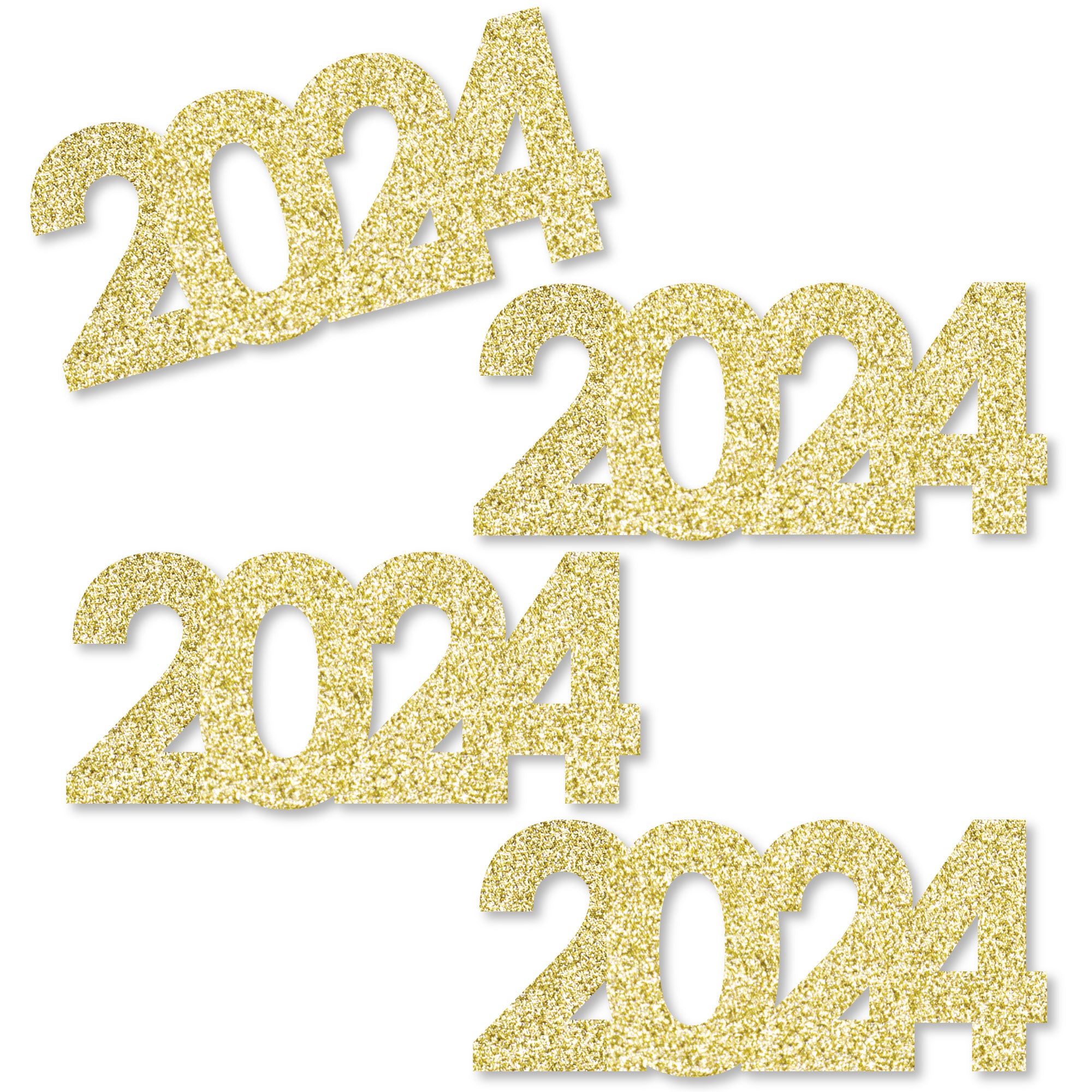 Gold Glitter 2024 - No-Mess Real Gold Glitter Cut-Out Numbers - New Ye ...
