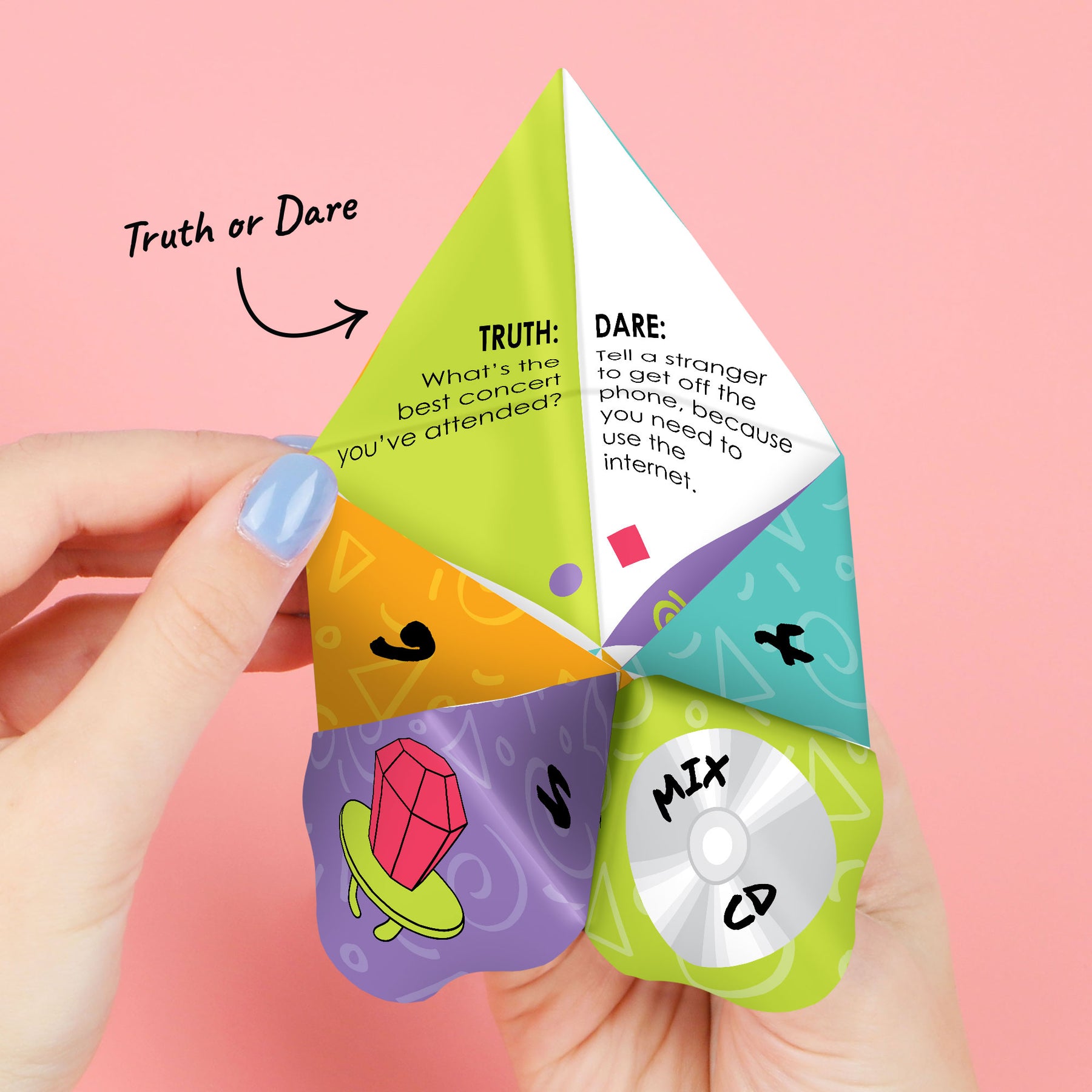90’s Throwback - 1990s Party Cootie Catcher Game - Truth or Dare ...