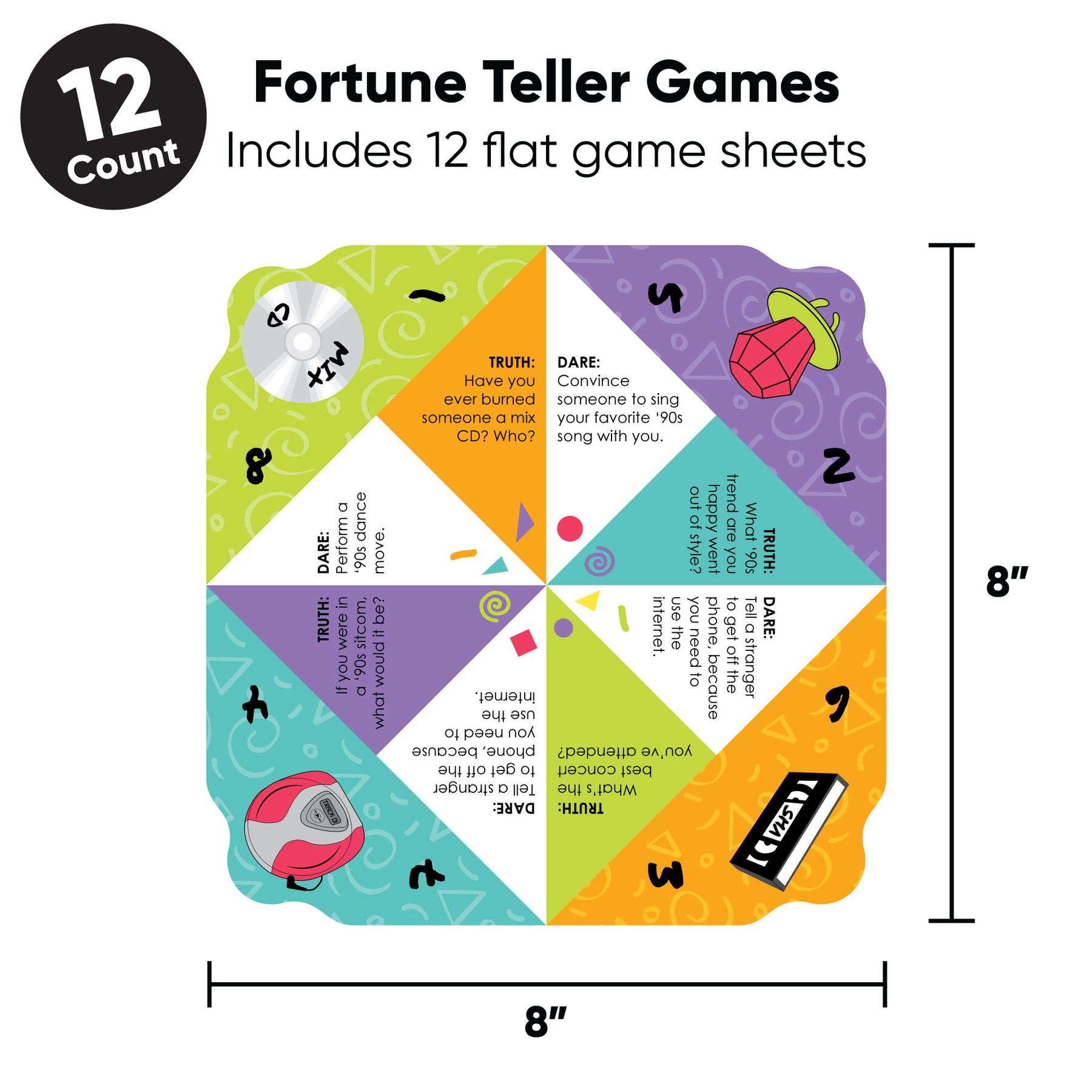 90’s Throwback - 1990s Party Cootie Catcher Game - Truth or Dare ...