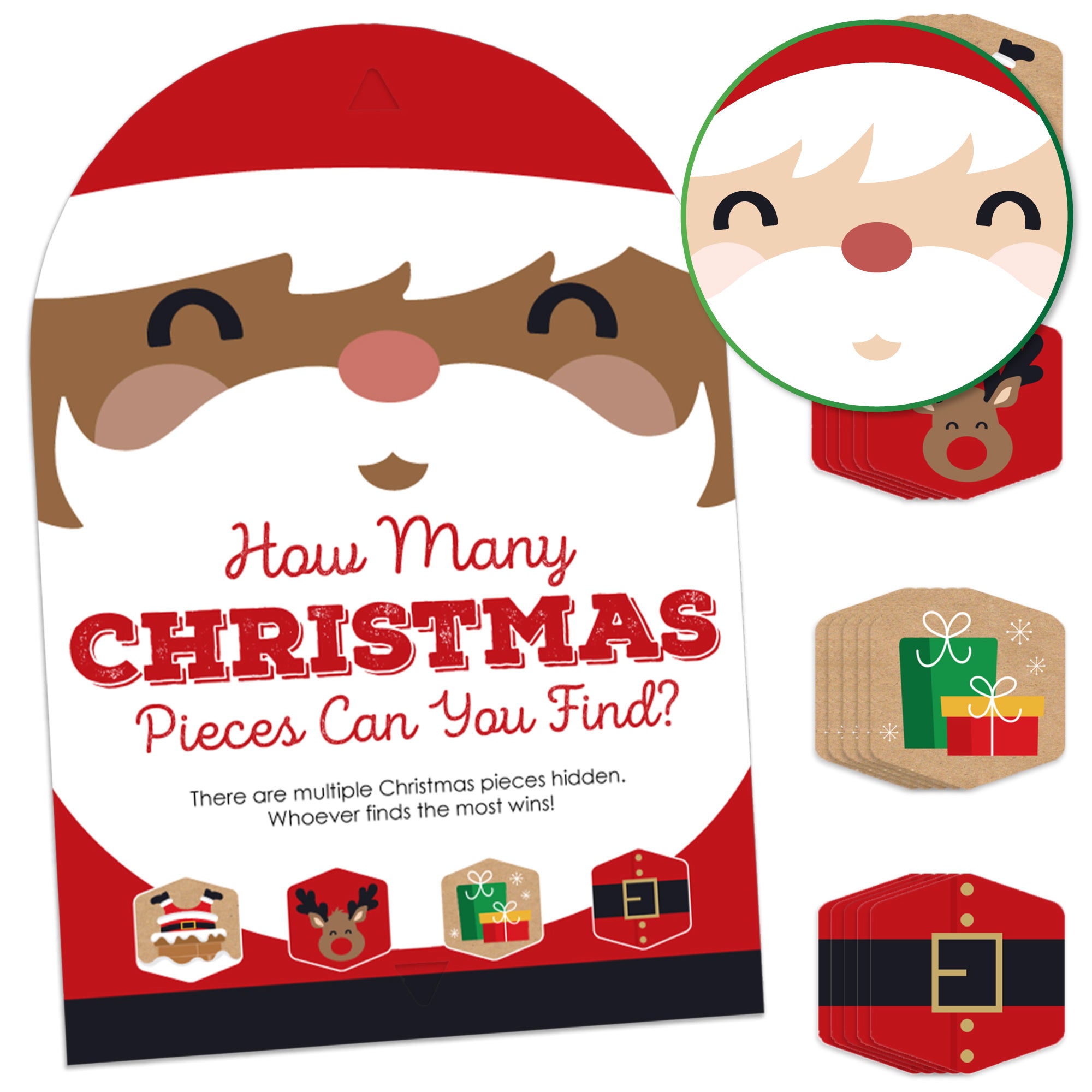 Jolly Santa Claus - Christmas Party Scavenger Hunt - 1 Stand and 48 ...