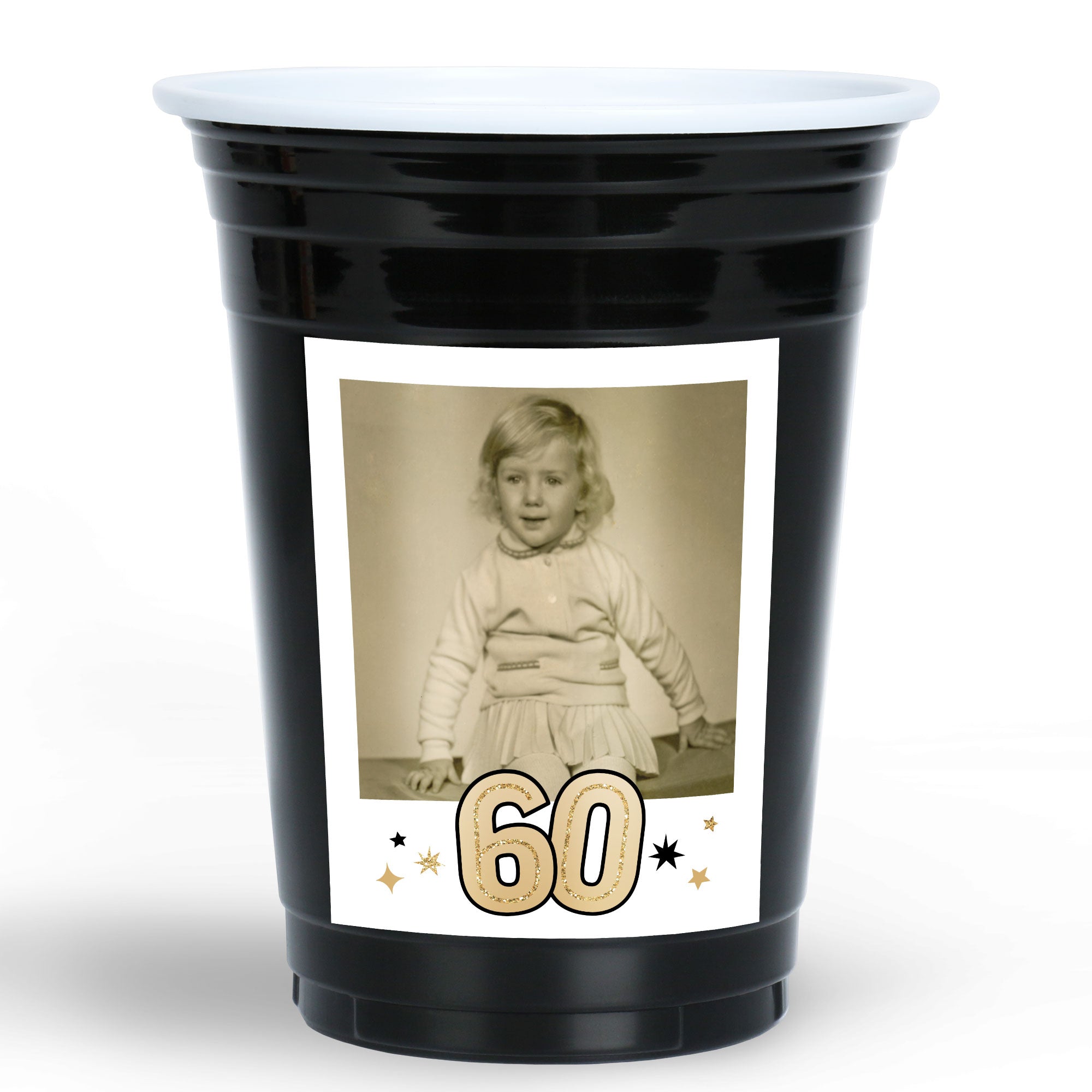 Custom Adult 60th Birthday Cups, 16oz Disposable Drinkware ...