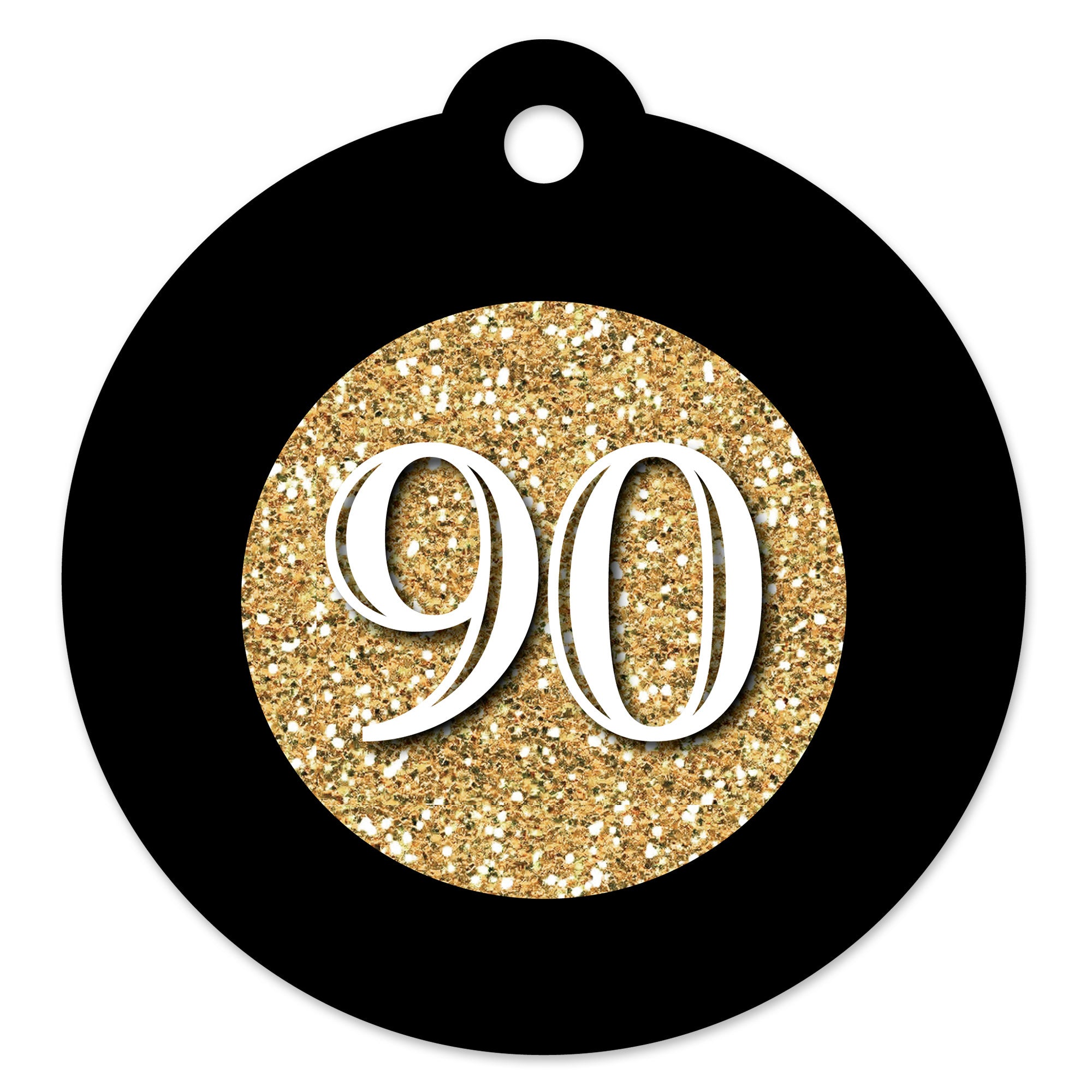 Adult 90th Birthday - Gold - Birthday Party Favor Gift Tags (Set of 20 ...