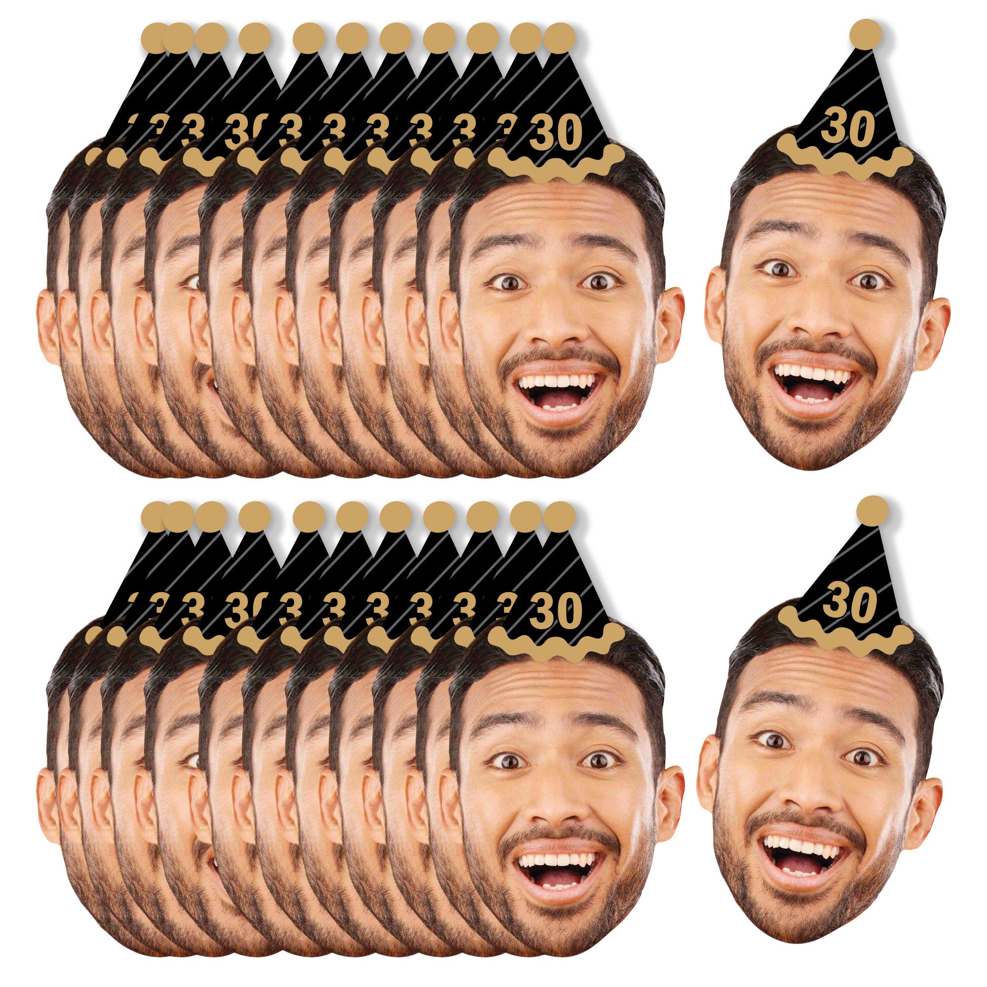 Custom Photo Adult Happy Birthday Face Cut-Outs - 24 Ct ...