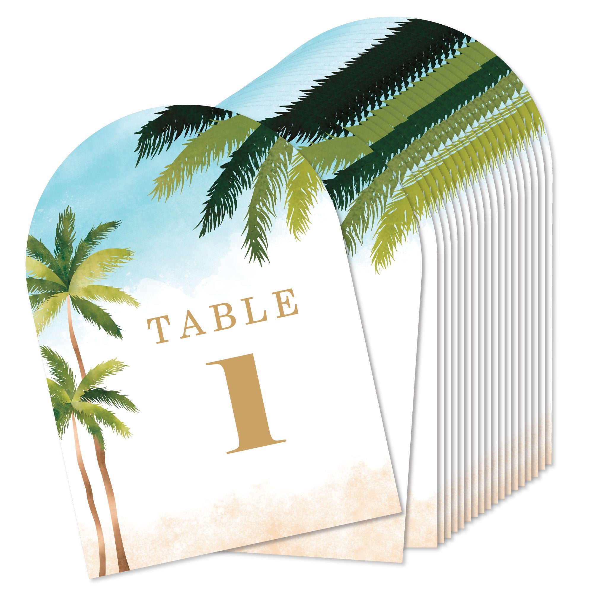 Watercolor Palm Tree Table Numbers – Beach Wedding Decor ...