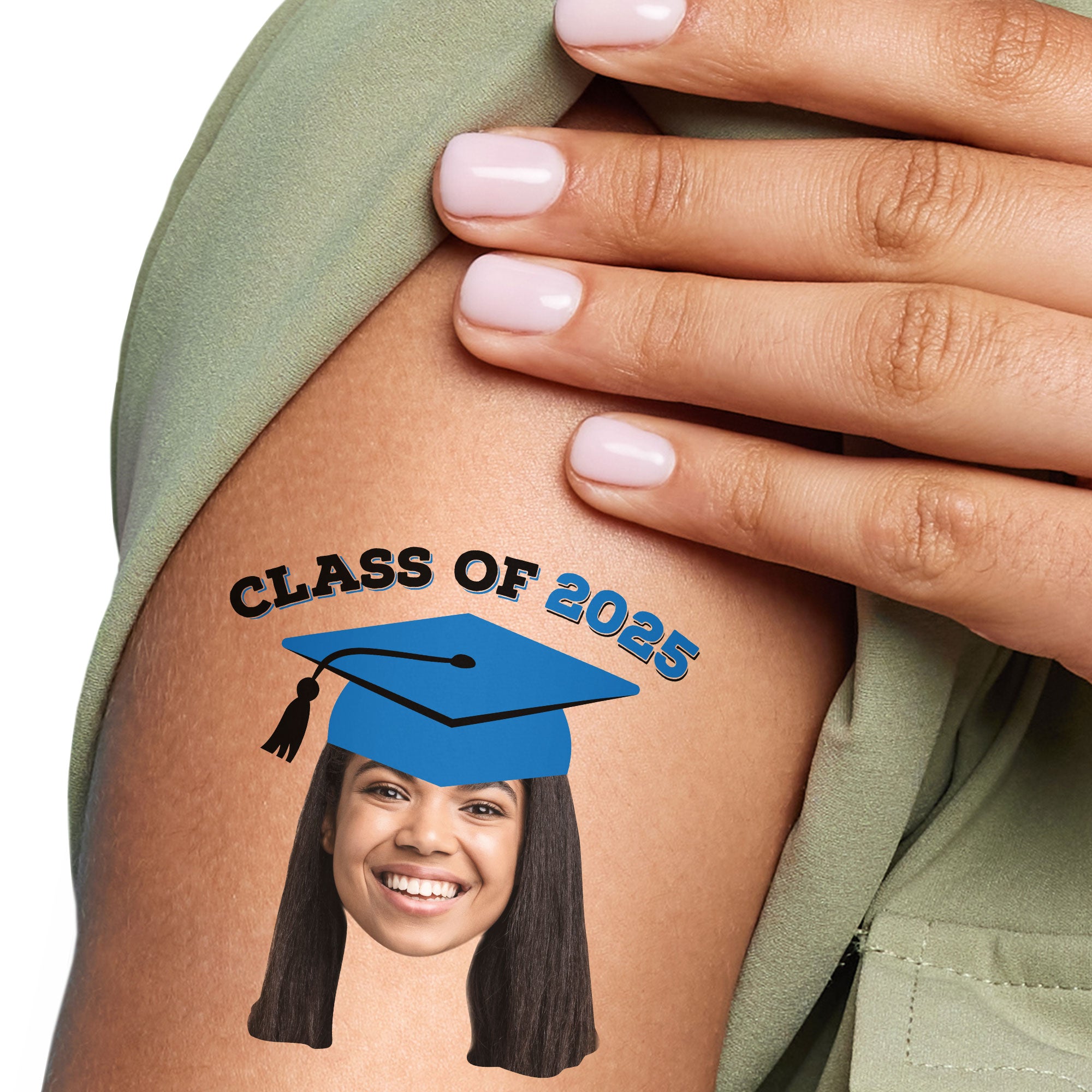 Custom Photo Blue Grad Cap, Personalized Graduation Party Favors, Fun ...