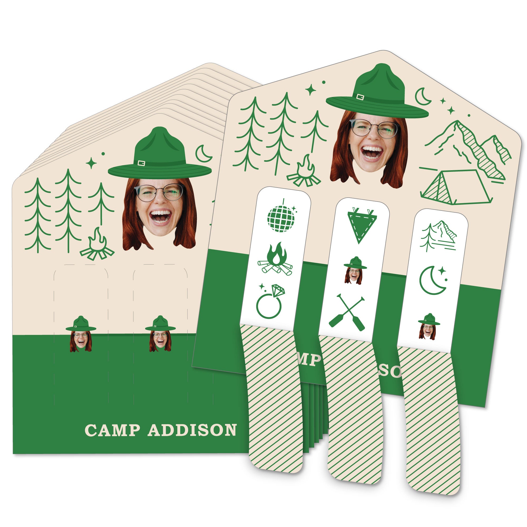Custom Face Camp Bach Party Game Pull Tabs | BigDotofHappiness.com ...