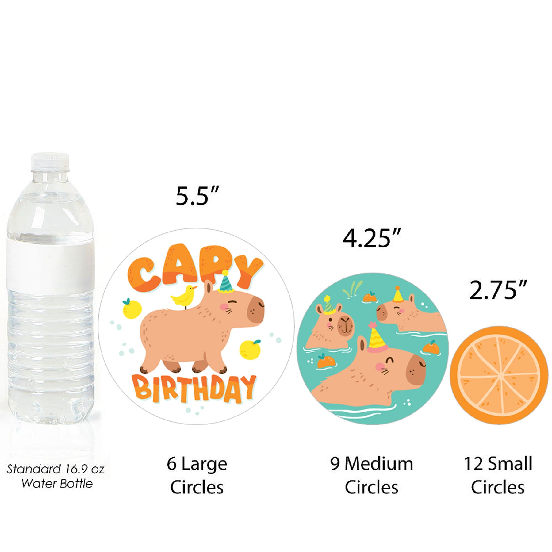 Capy Birthday - Capybara Party Giant Circle Confetti - Party ...