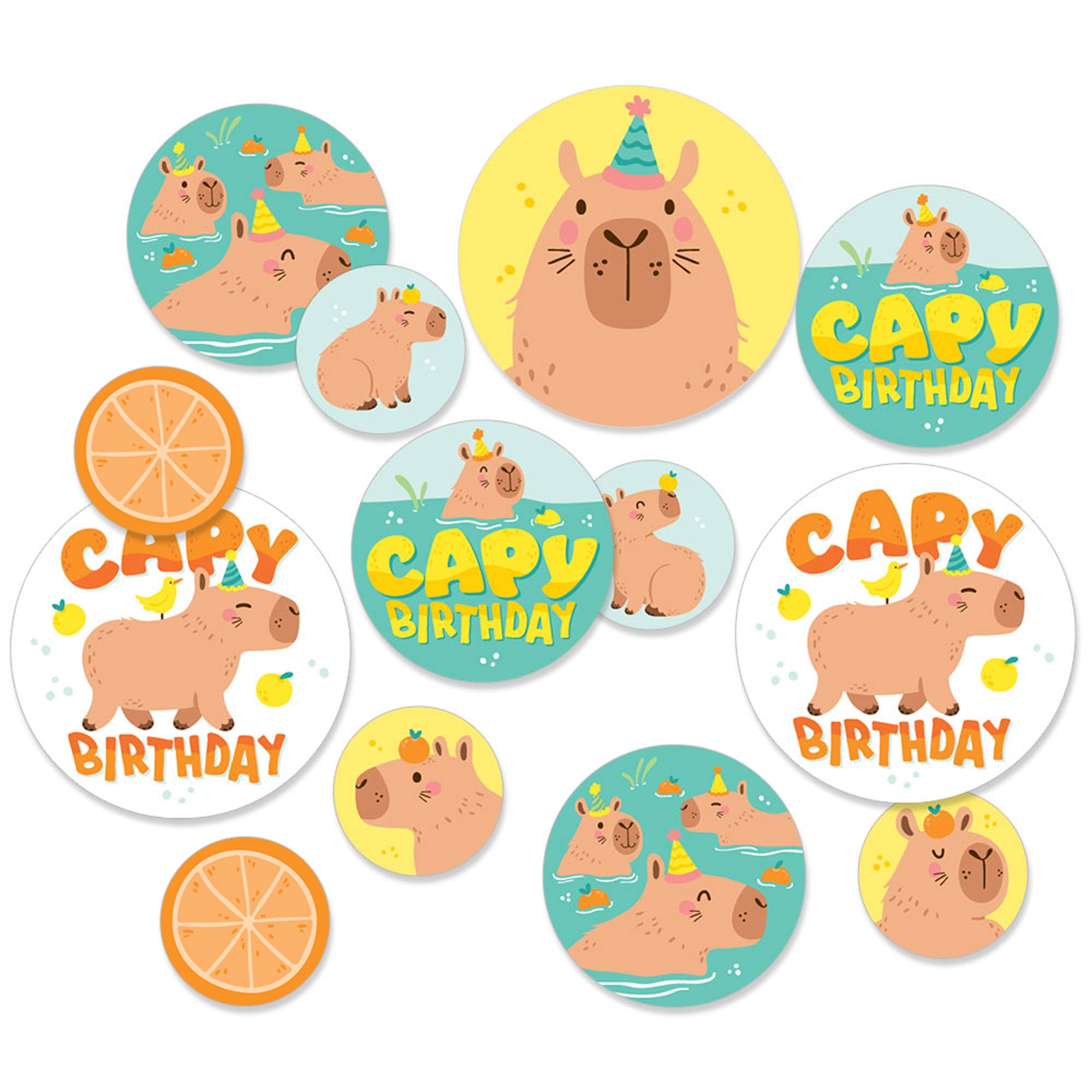 Capy Birthday - Capybara Party Giant Circle Confetti - Party ...