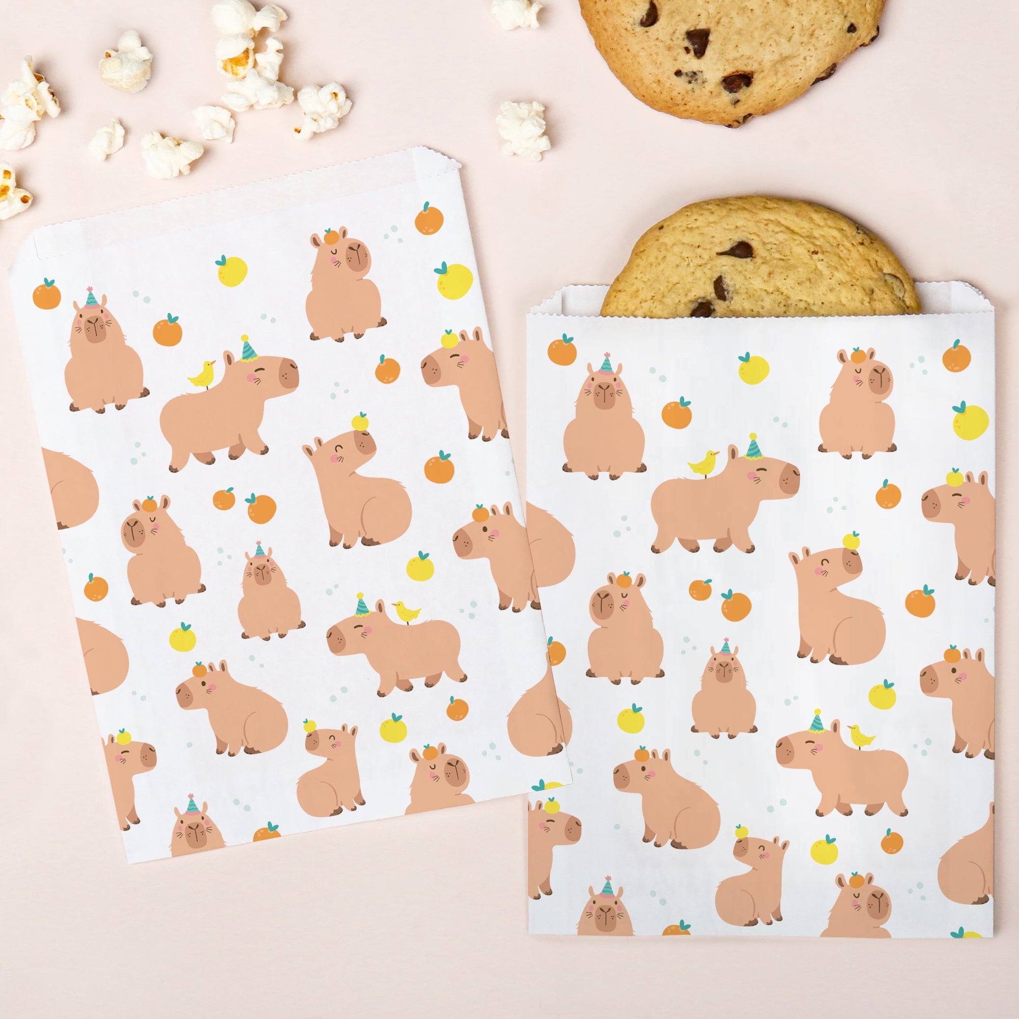 Capybara Paper Treat Bags, Capy Birthday Party Candy Bags, Individual ...
