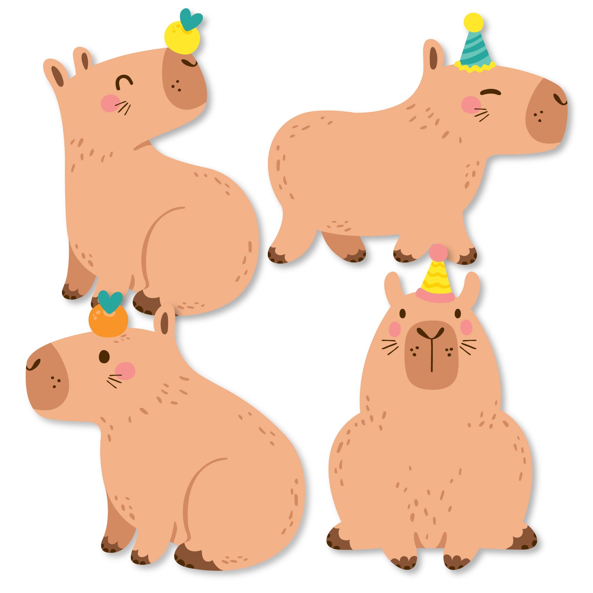 Capy Birthday - DIY Shaped Capybara Party Cut-Outs - 24 Count ...