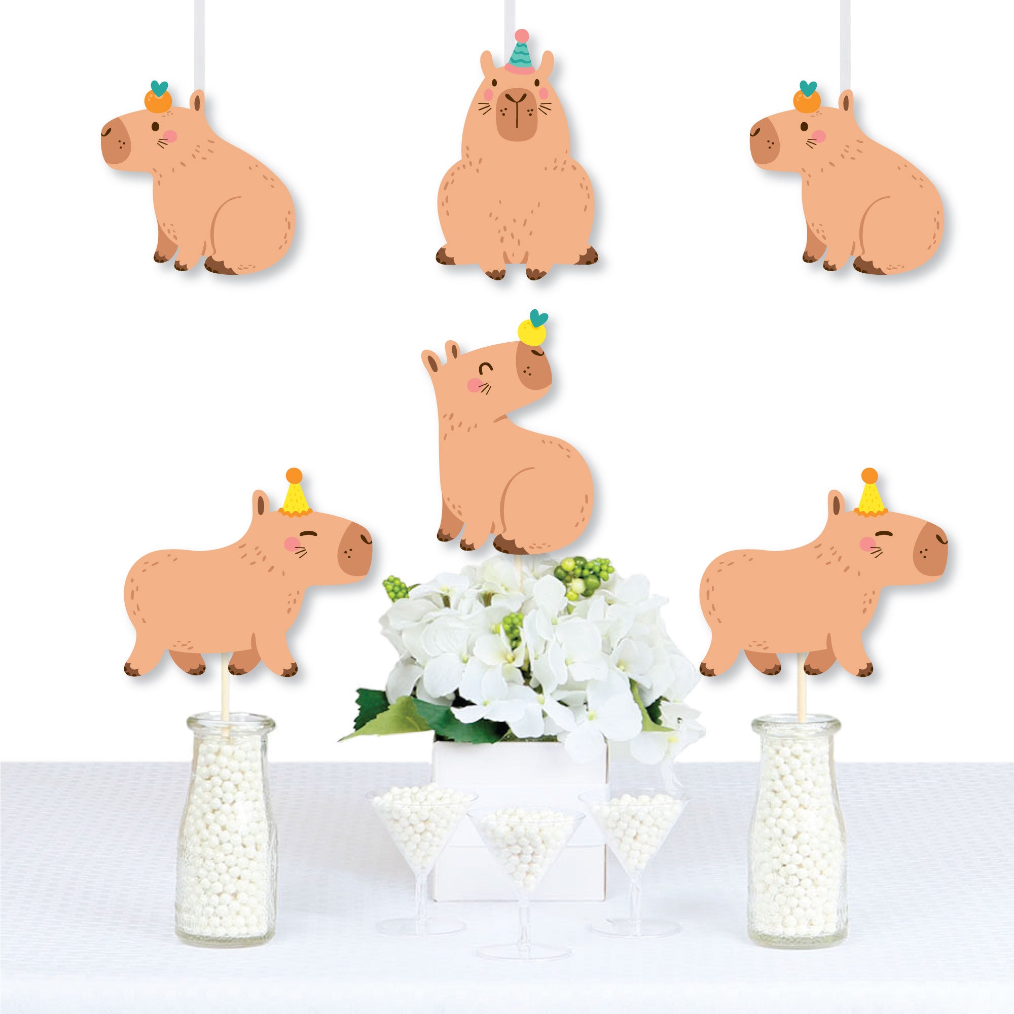 Capy Birthday - Decorations DIY Capybara Party Essentials - Set of 20 ...