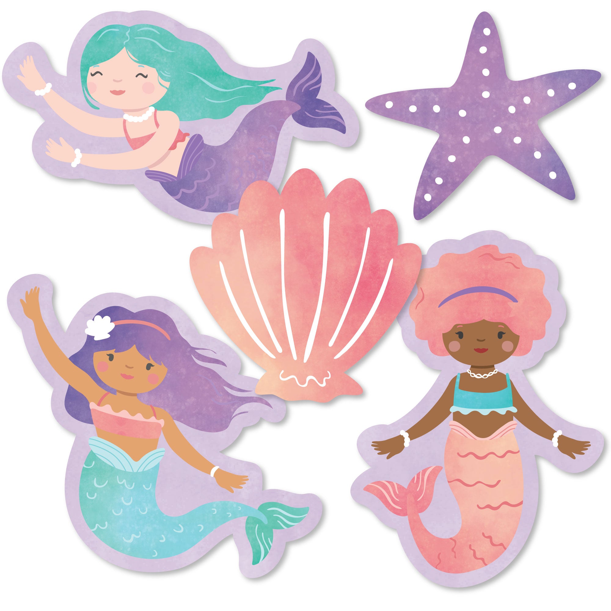 Under The Sea Mermaid Cut-Outs - Birthday Party Decorations ...
