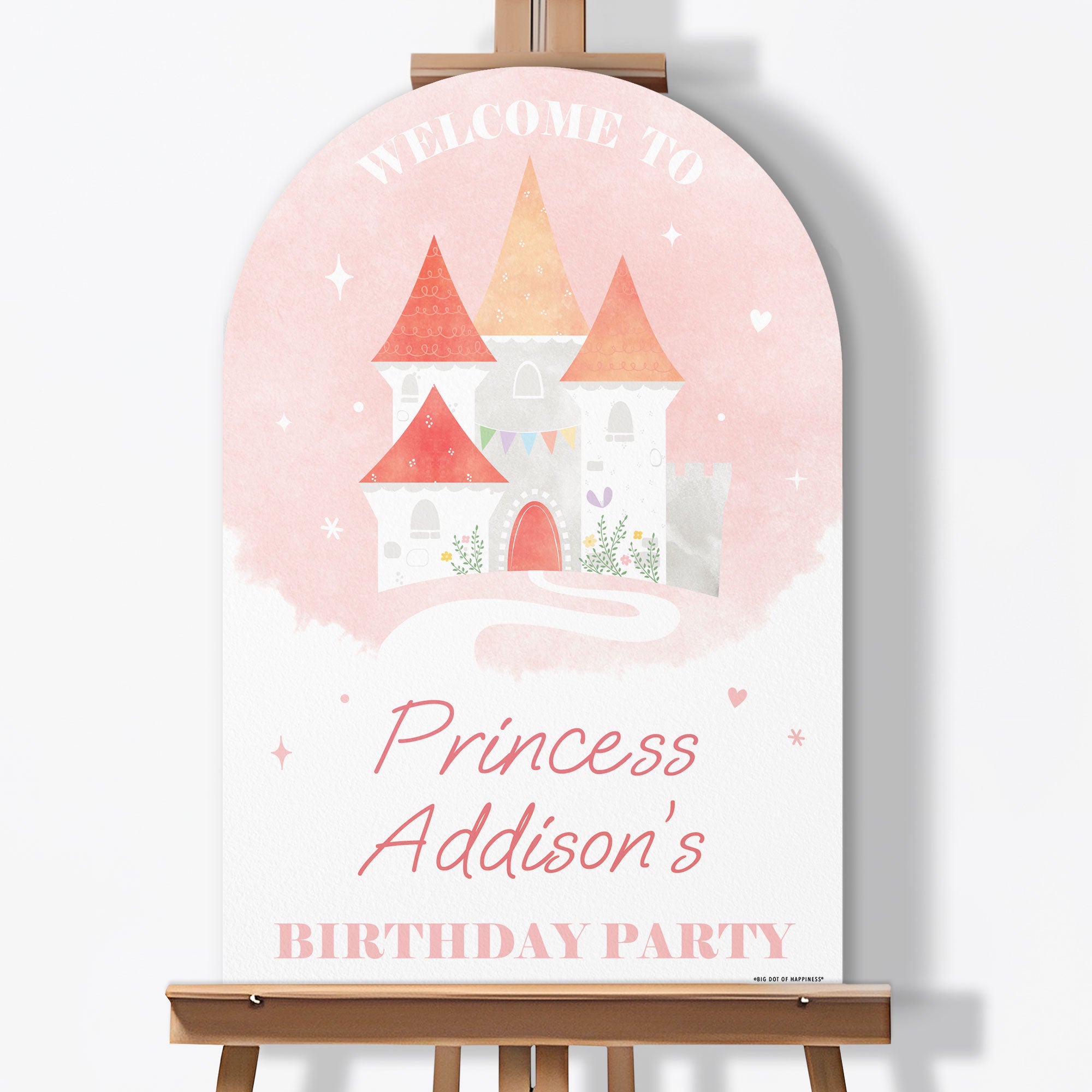 Personalized Text Princess Party Welcome Sign | BigDotOfHappiness.com ...