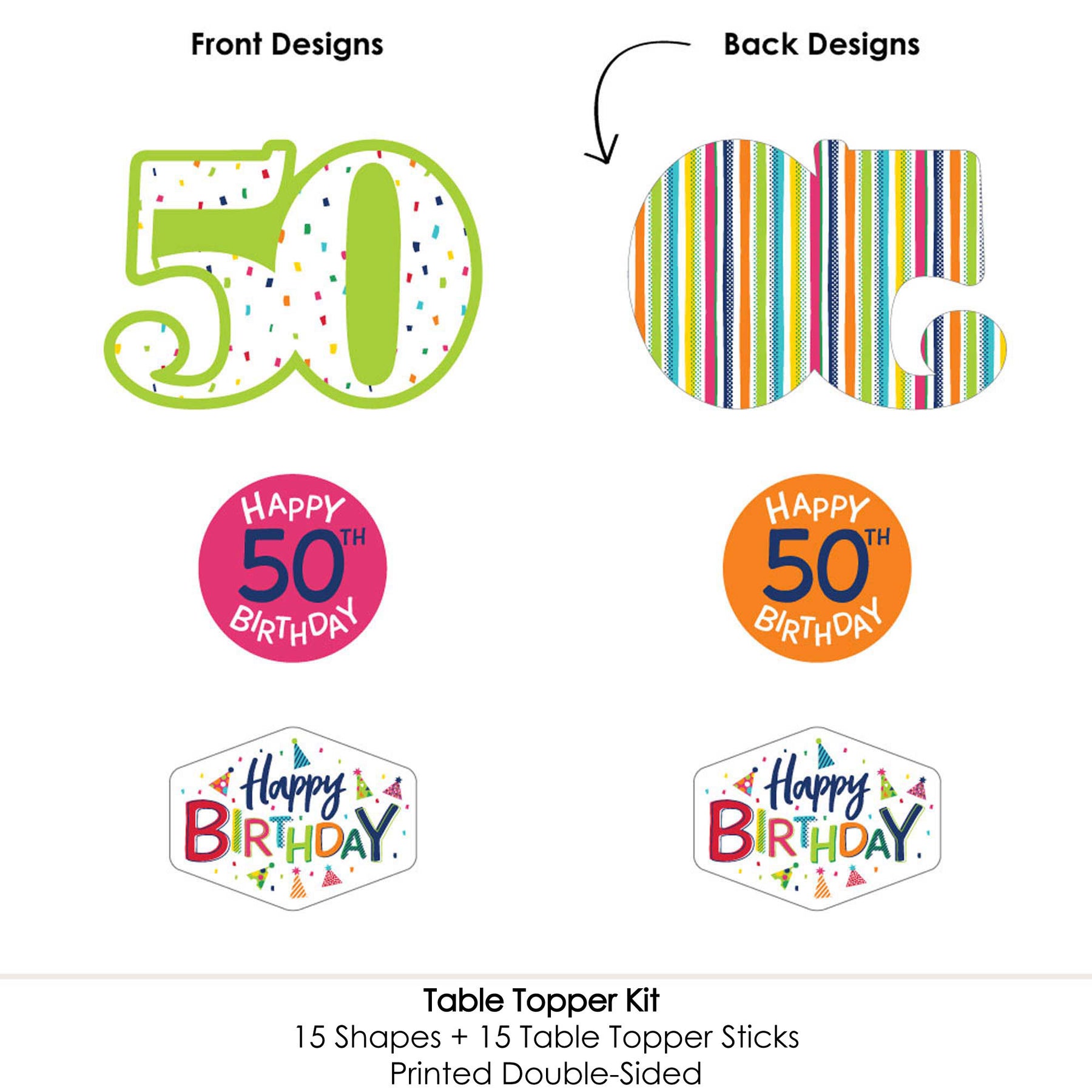 50th Birthday - Cheerful Happy Birthday - Colorful Fiftieth Birthday ...