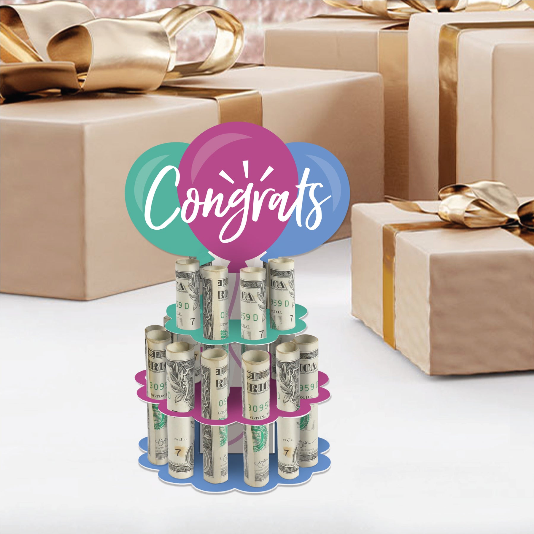 Congrats - DIY Congratulations Money Holder Gift - Cash Cake ...