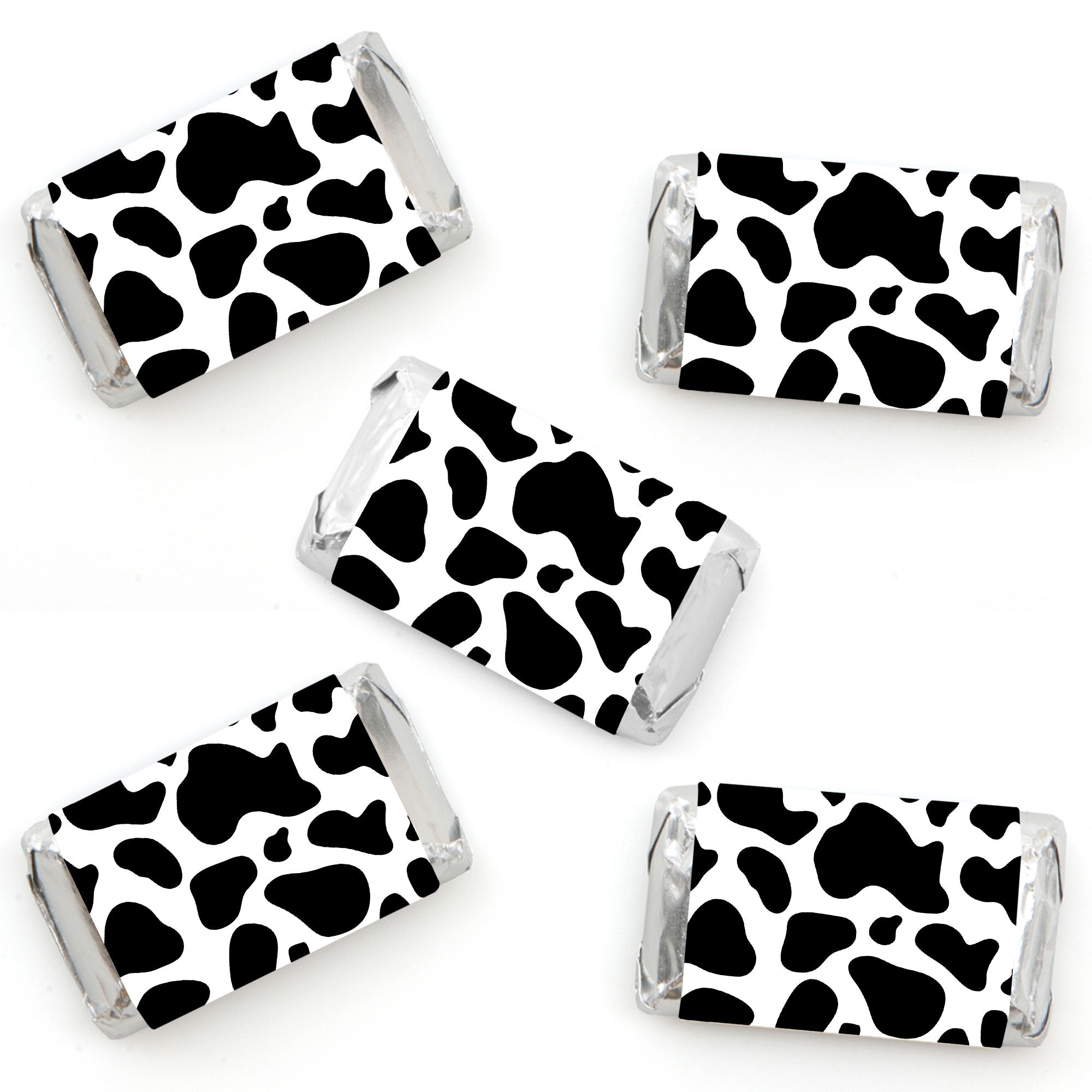 Cow Print - Mini Candy Bar Wrapper Stickers - Farm Animal Party Small ...